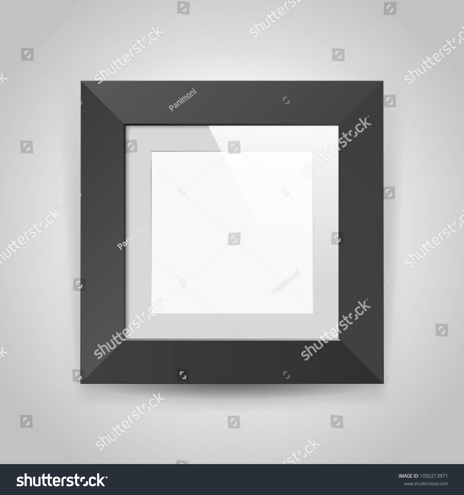 Realistic Empty Squre Black Frame Passepartout Stock Vector Royalty Free 1050213971 Shutterstock