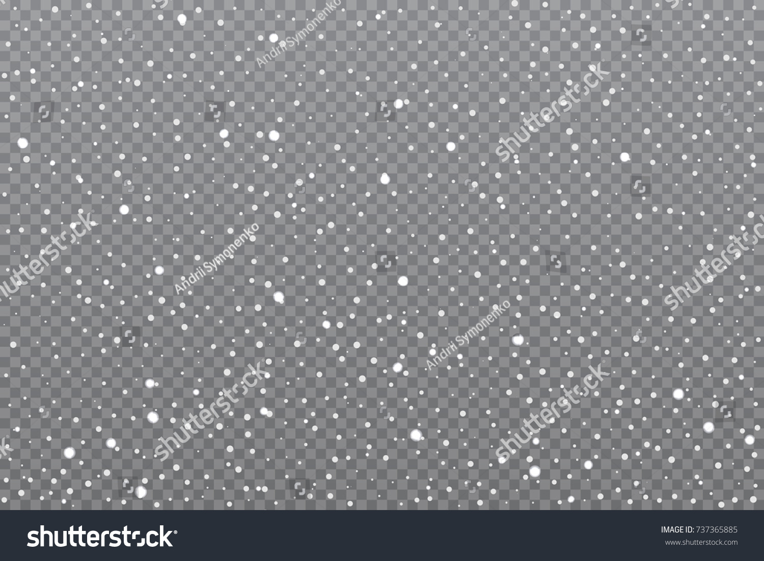 Realistic Falling Snow On Transparent Background Stock Vector (Royalty ...
