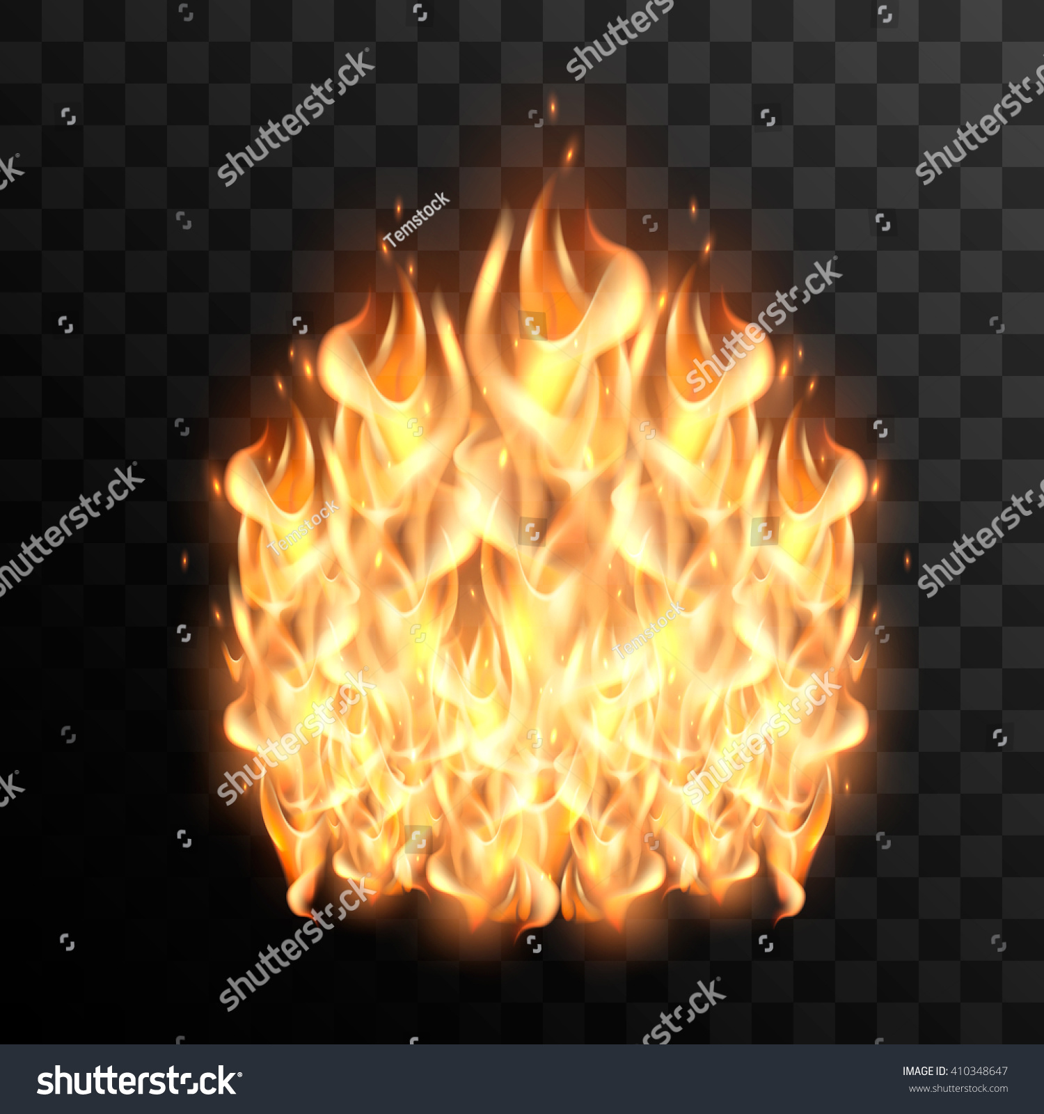 Realistic Fire Flame Vector Illustration On: vetor stock (livre de ...