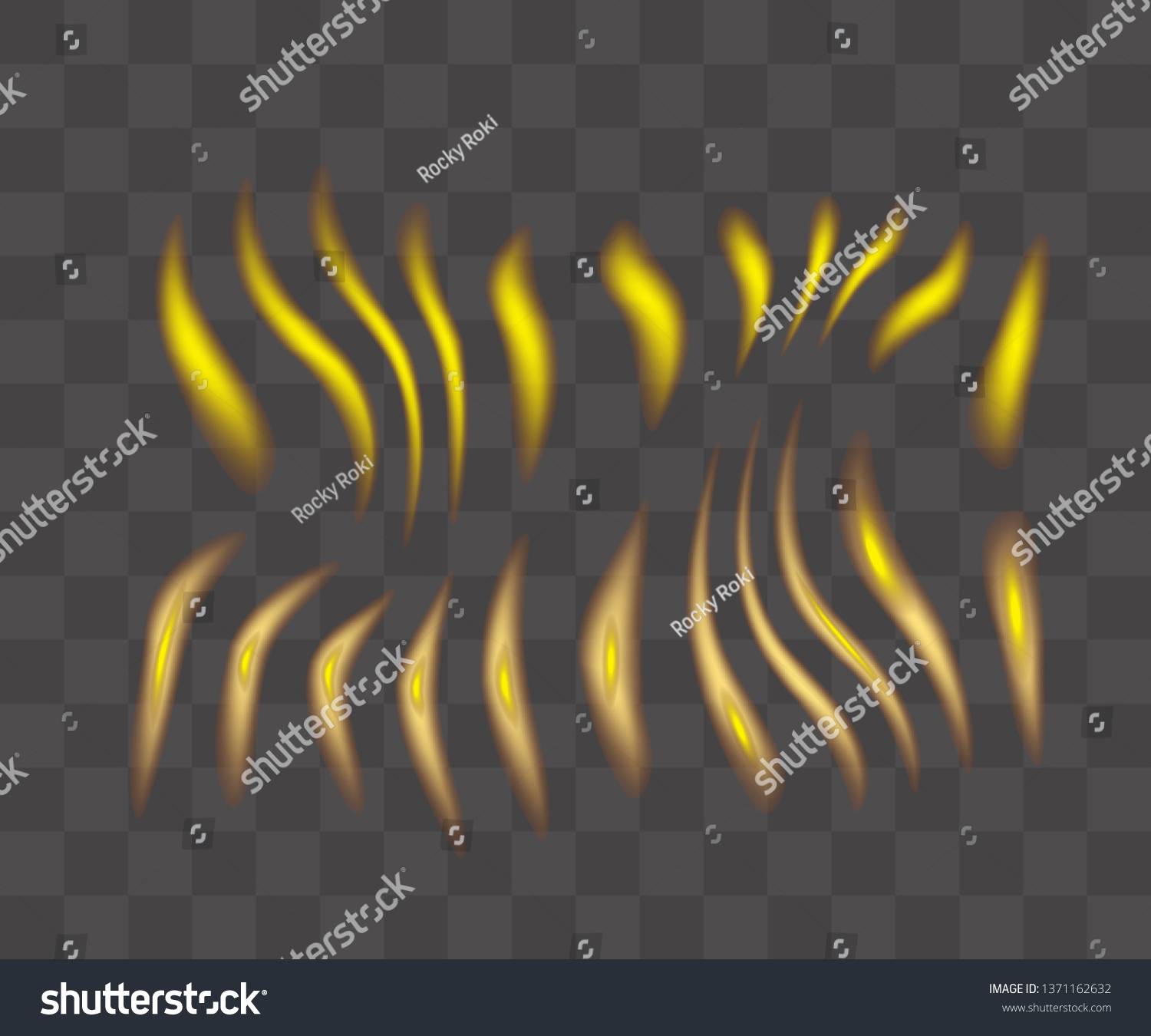 Realistic Fire Flames Set Vector Stock Vector (Royalty Free) 1371162632 ...