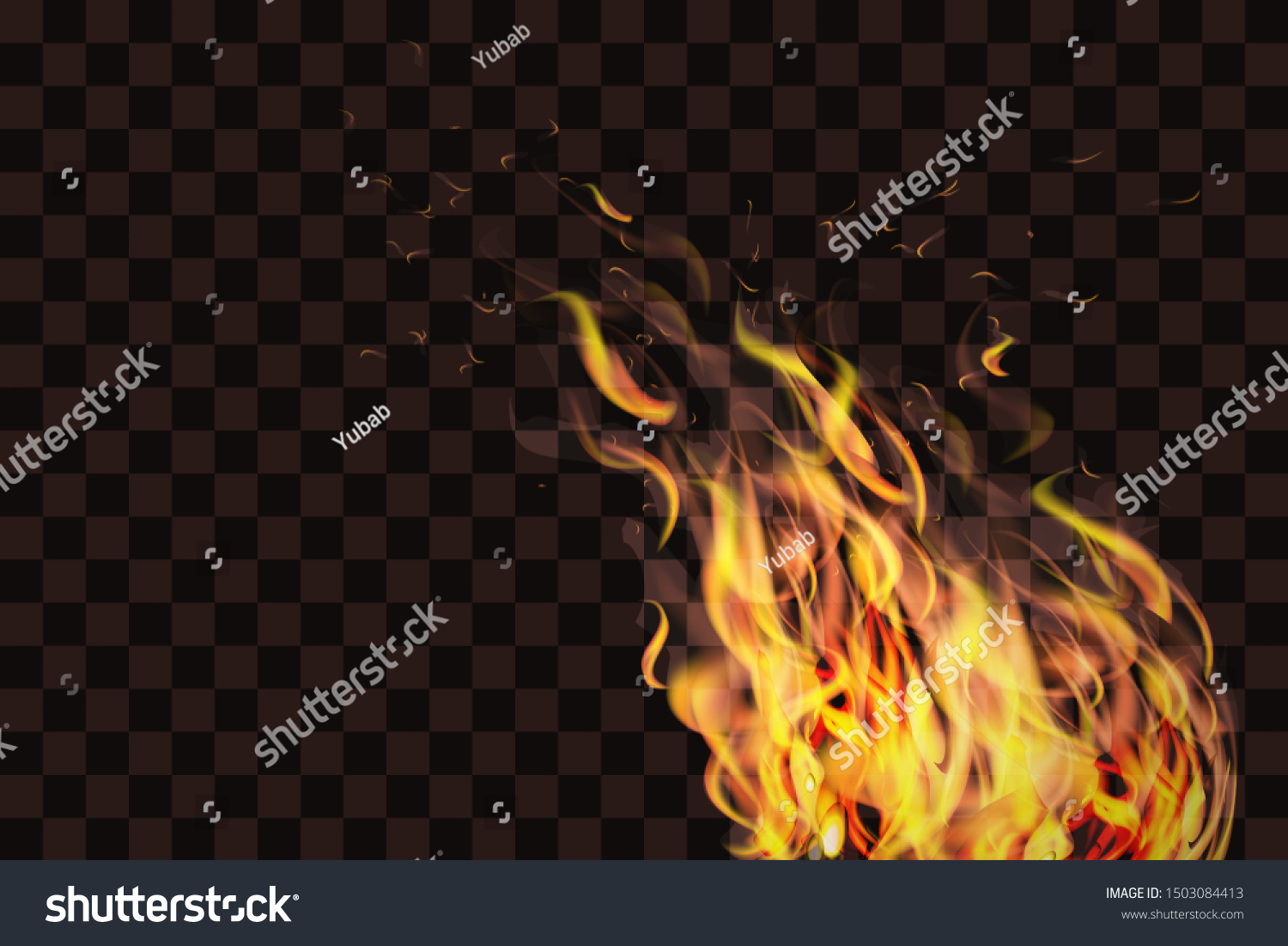 Realistic Fire Flames Vector Stock Stock Vector (Royalty Free) 1503084413
