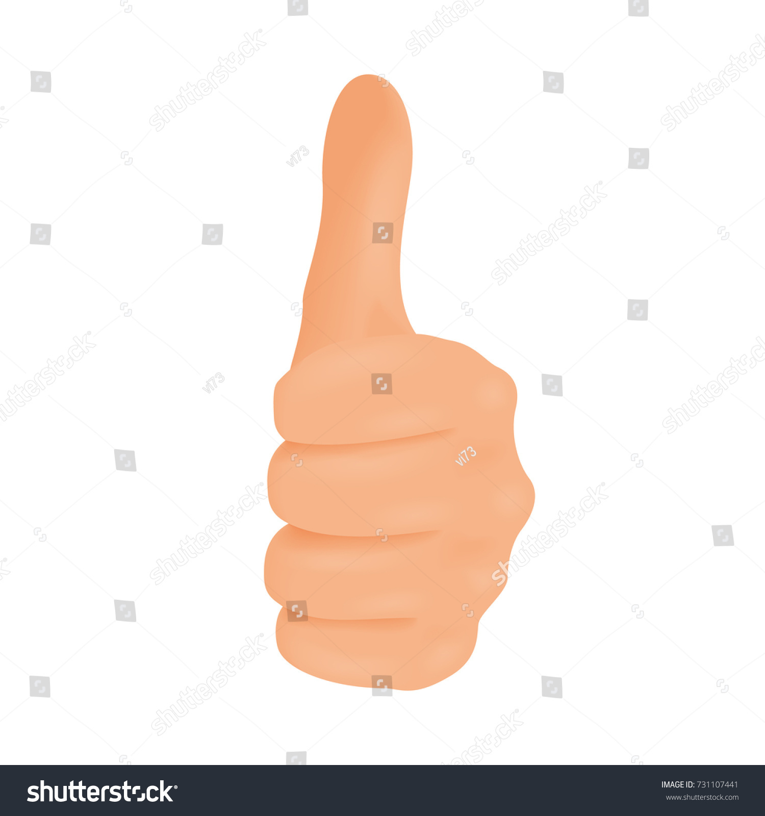Realistic Front View Thumb Hand Vector Stock Vector (Royalty Free ...