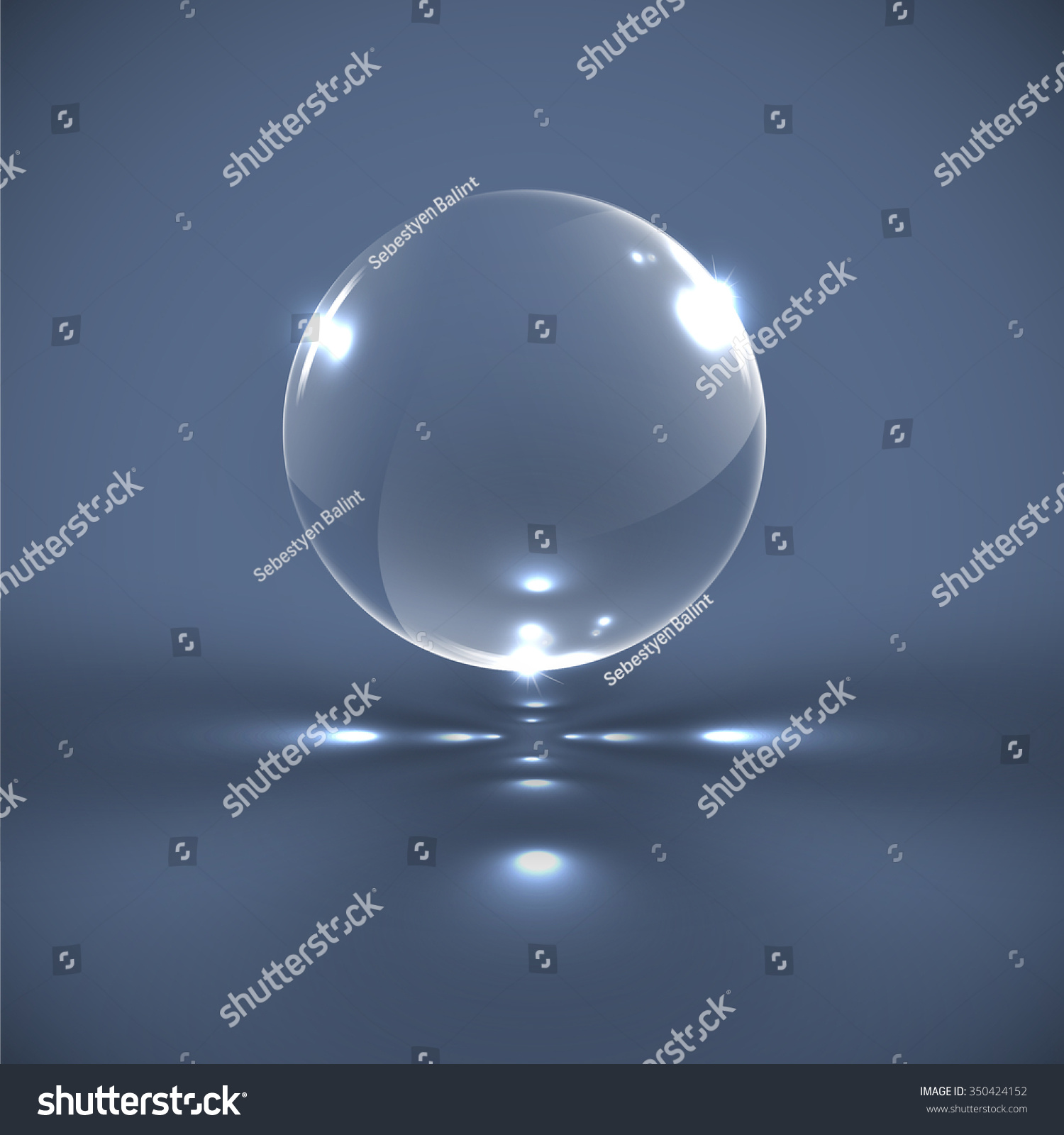 Realistic Glass Sphere Vector 스톡 벡터(로열티 프리) 350424152 | Shutterstock
