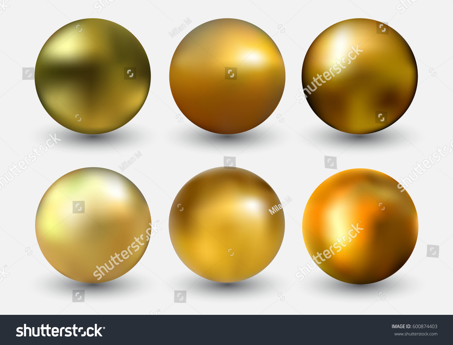 Realistic Gold Spherevector Golden Ball Stock Vector (Royalty Free ...