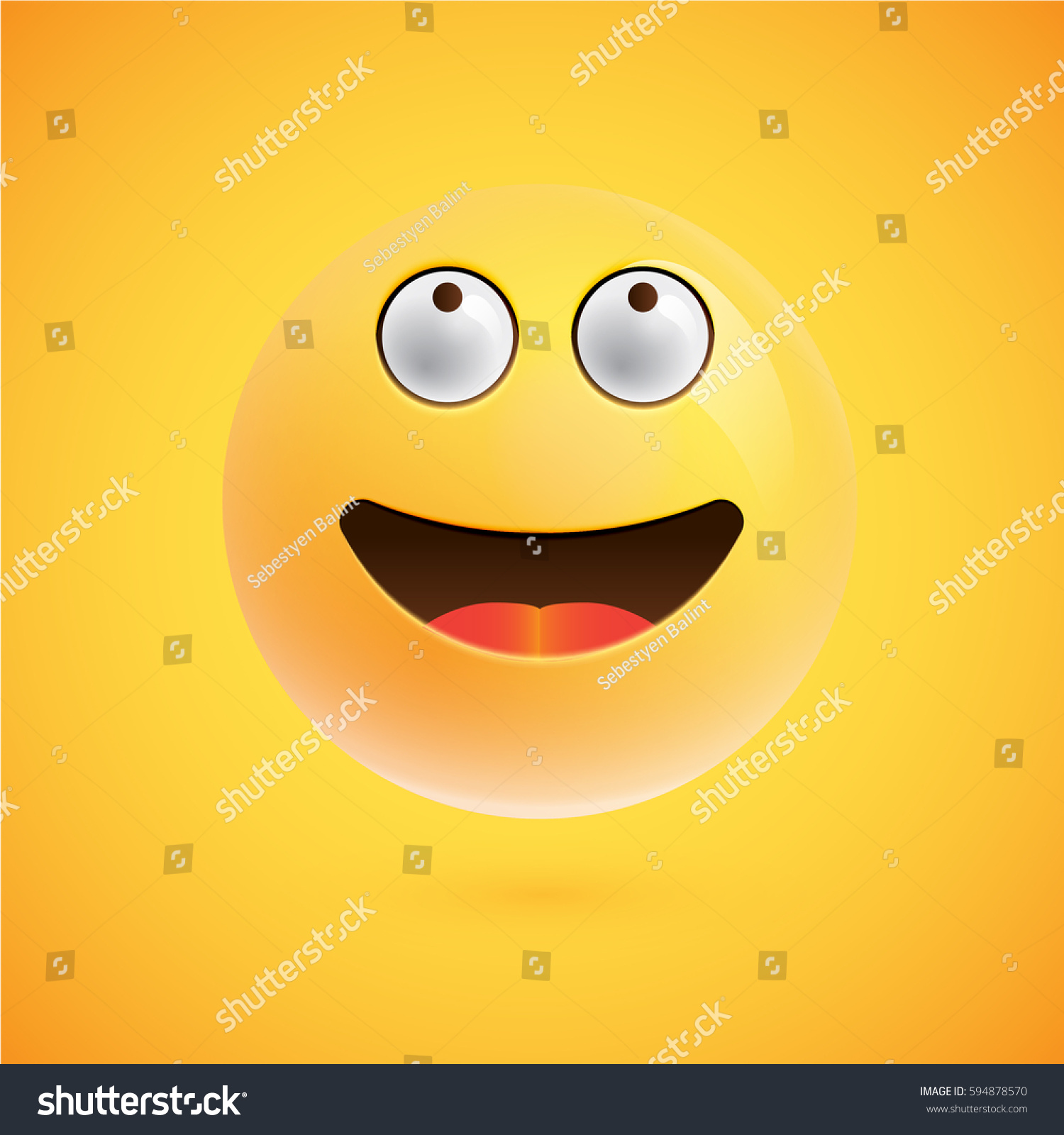 Realistic Happy Smiley Vector Illustration: เวกเตอร์สต็อก (ปลอดค่า ...