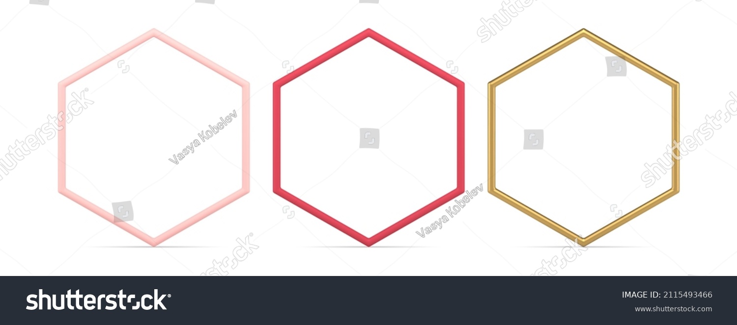Realistic Hexagonal Diamond Metallic Border Shape Stock Vector (Royalty ... Realistic Hexagonal Diamond Metallic Border Shape Stock Vector (Royalty ...