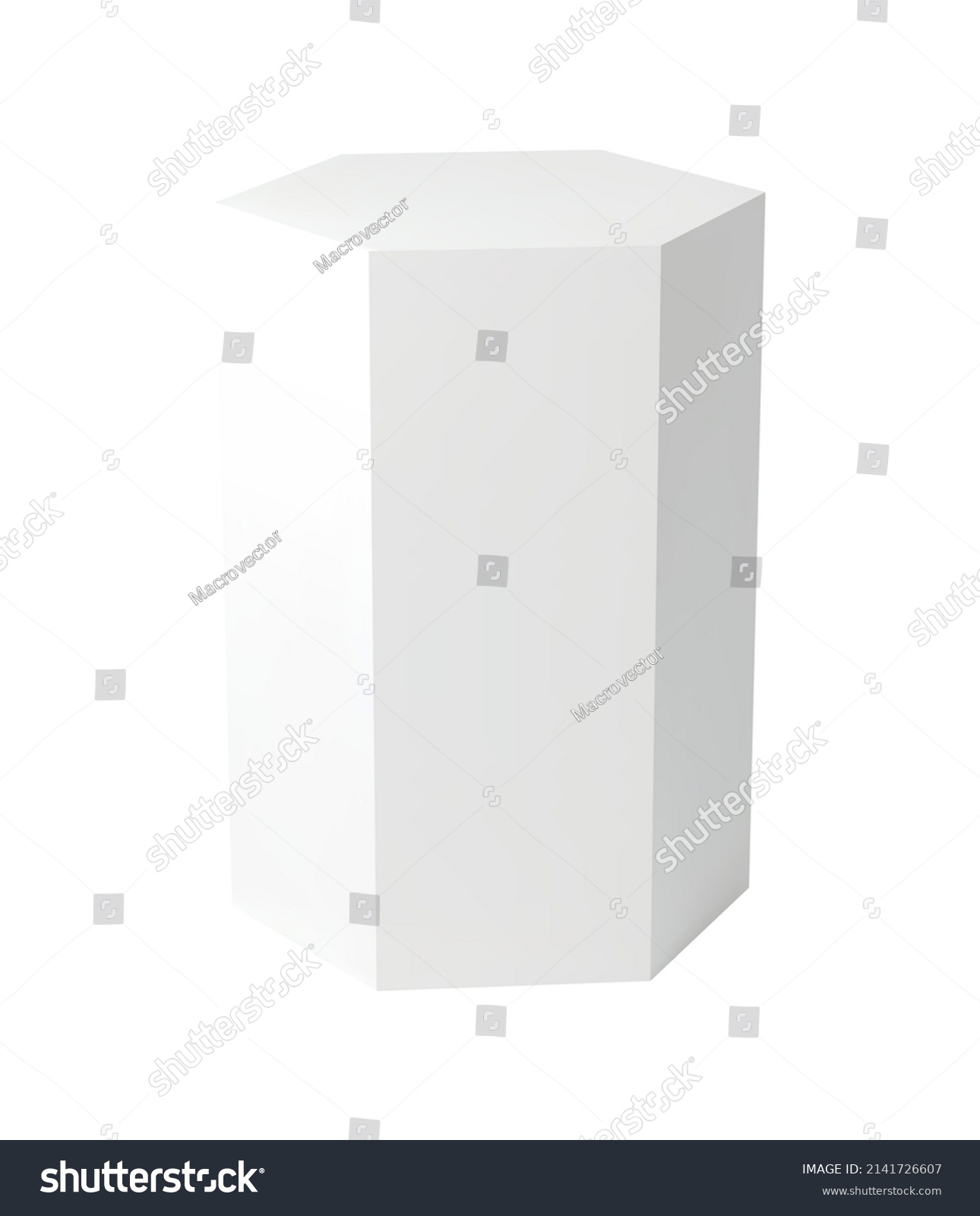 Realistic Hexagonal Prism On White Background Stock Vector (Royalty ...