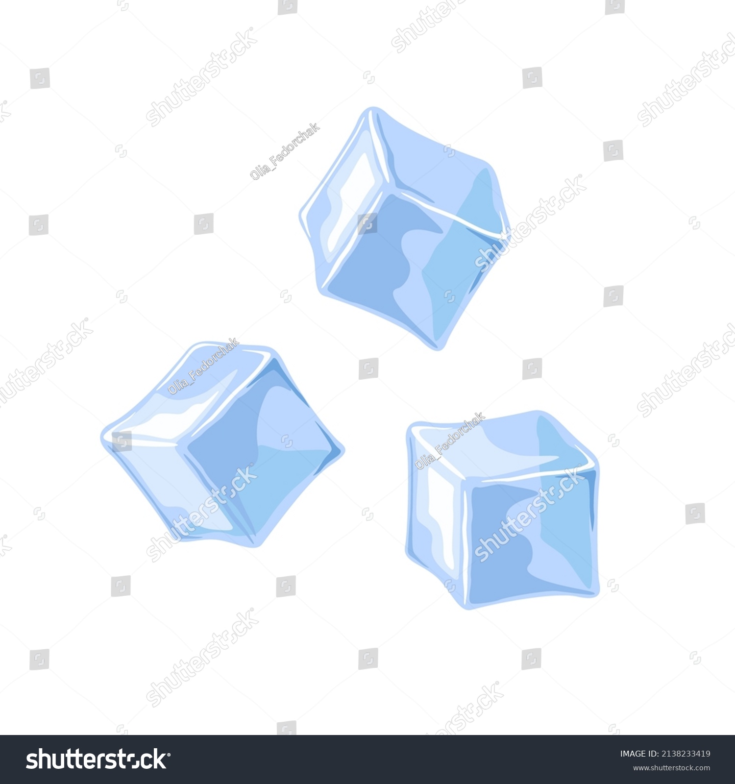 Realistic Ice Cubes Collection Vector Illustration Stock Vector ...