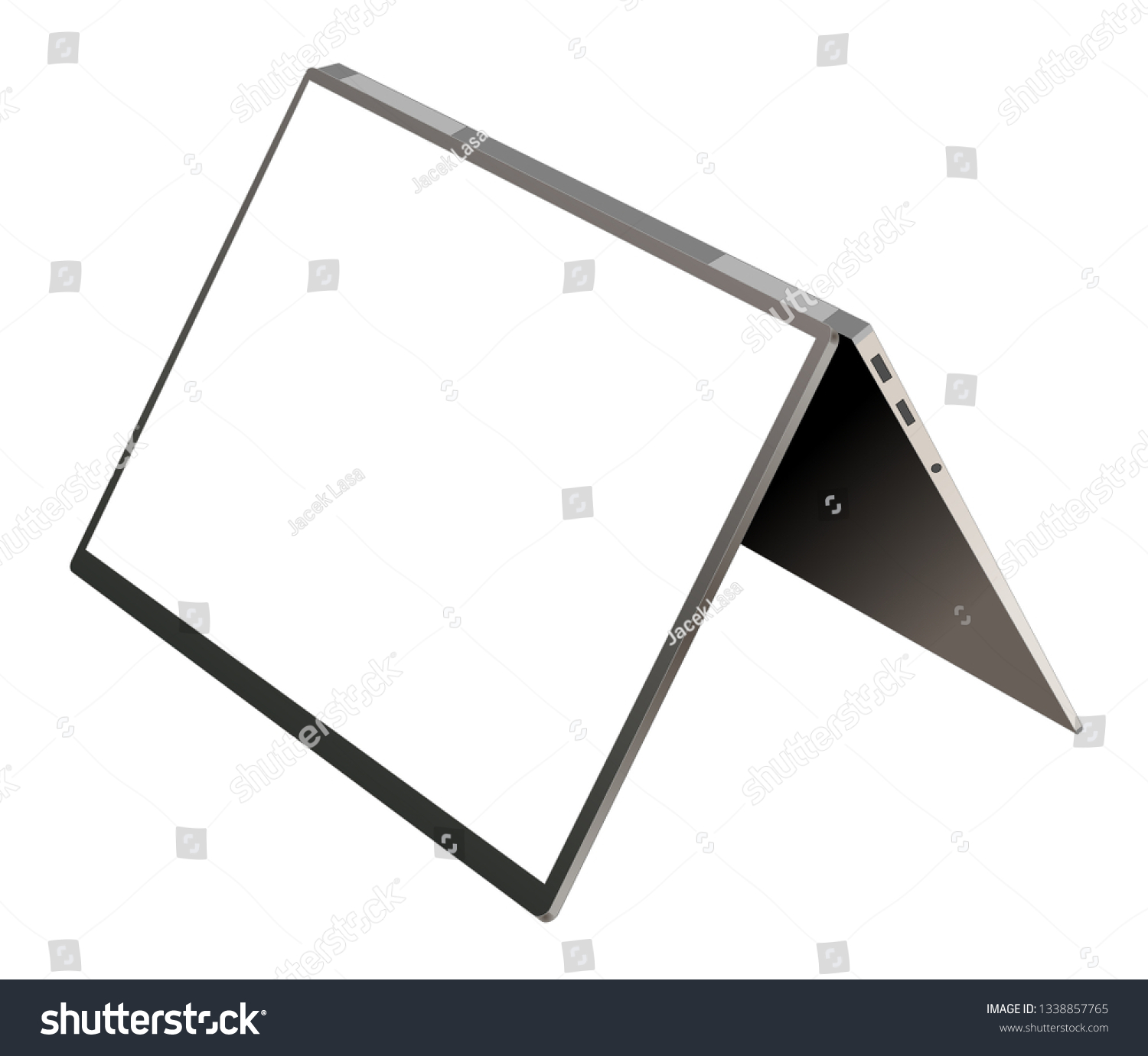 Realistic Laptop White Screen Vector Eps: vector de stock (libre de ...