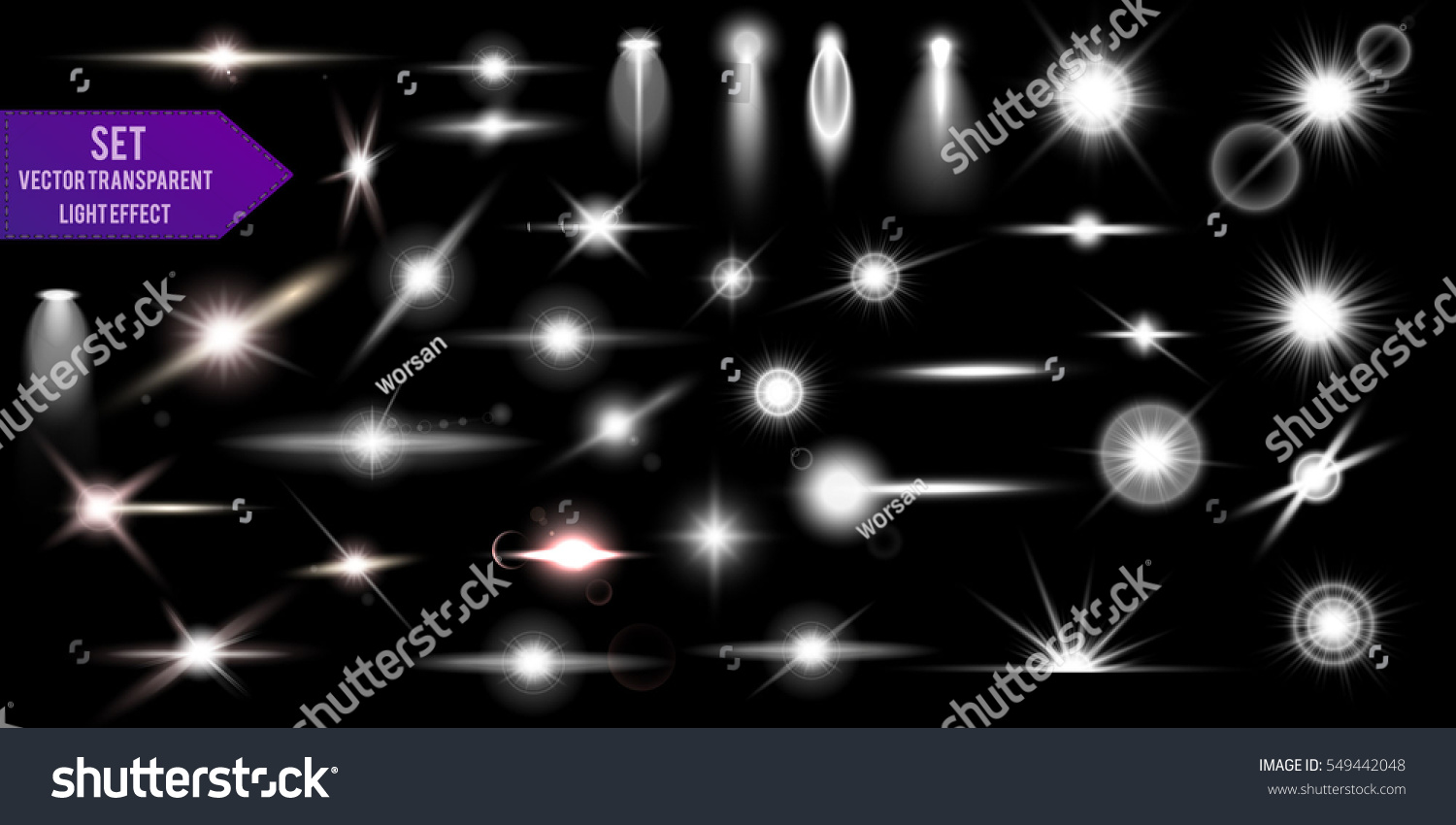 Realistic Lens Flare Elements Collection Light Stock Vector (Royalty ...