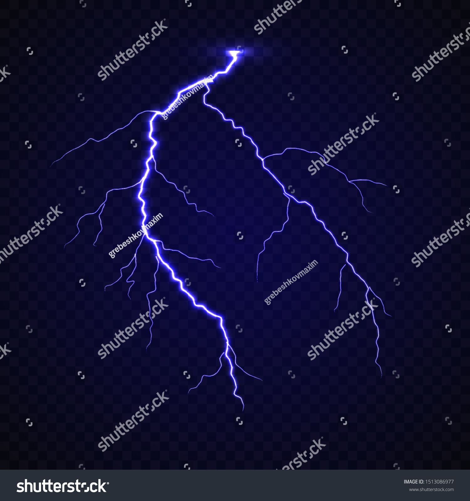 Realistic Lightning Thunder Bold Strike Vector Stock Vector (Royalty ...