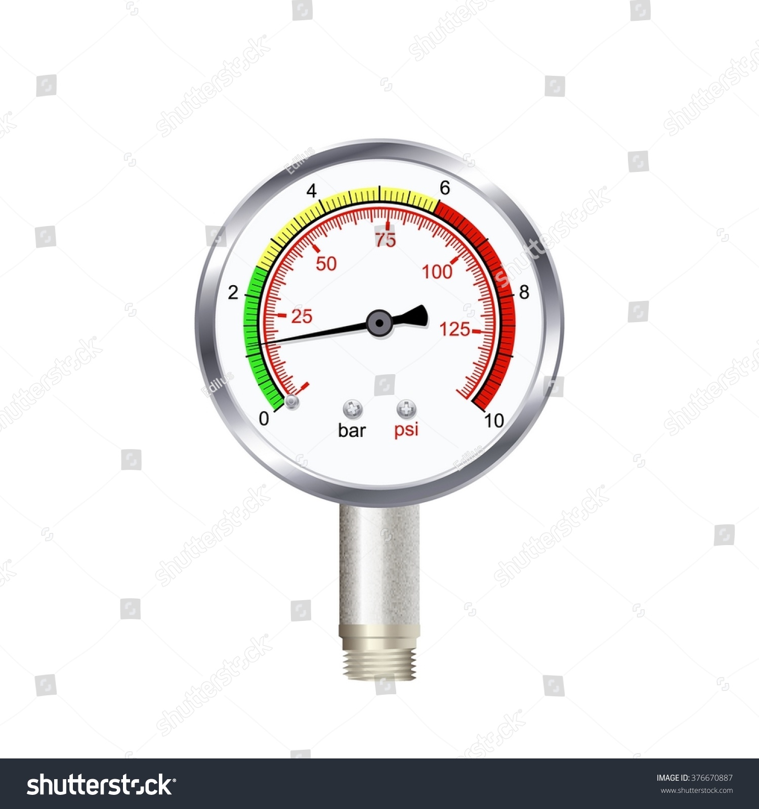 Realistic Manometer Isolated On White Background Stock Vector (Royalty ...