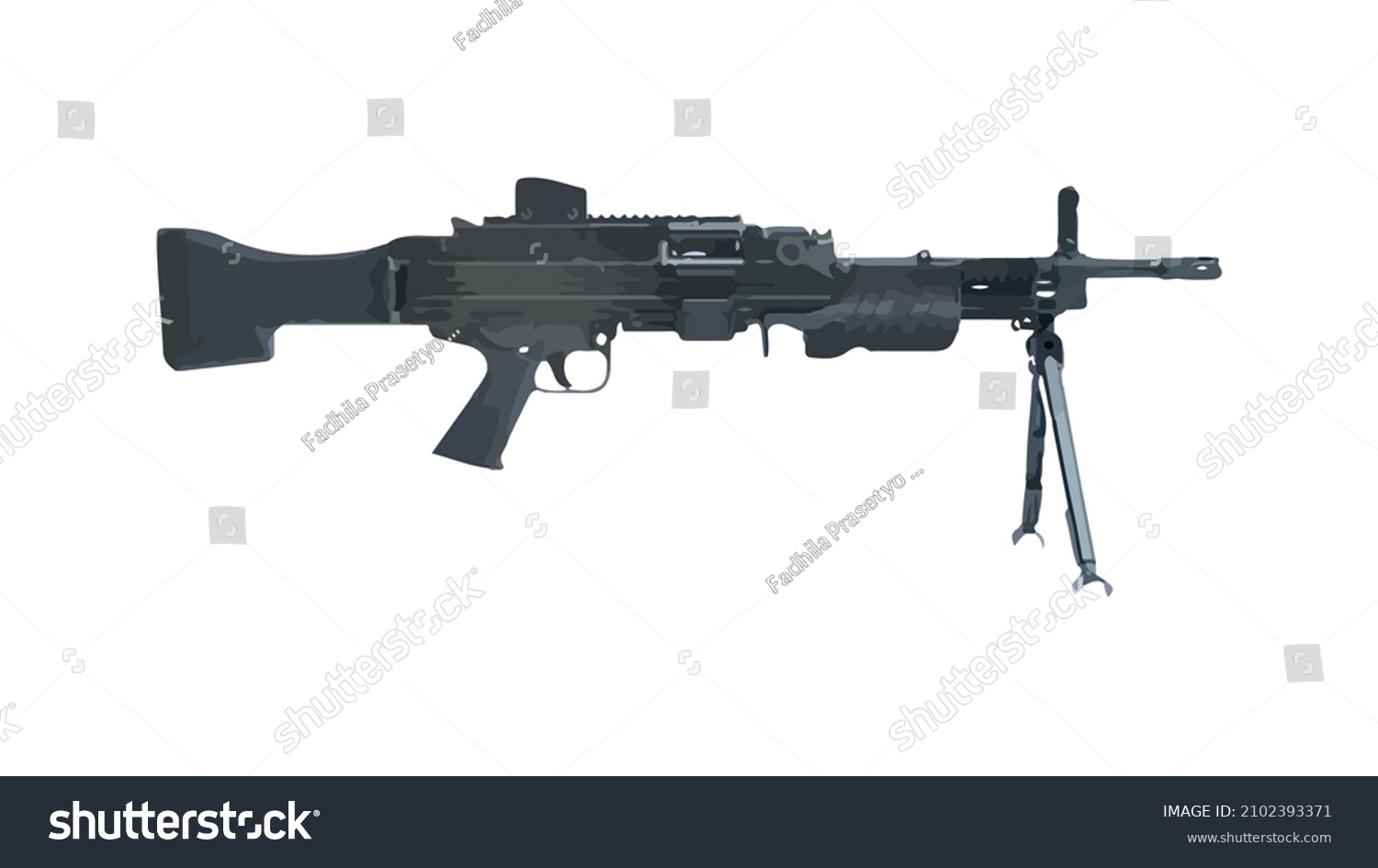 Realistic Mg4 Aka Hk123 Machine Gun Stock Vector (Royalty Free) 2102393371