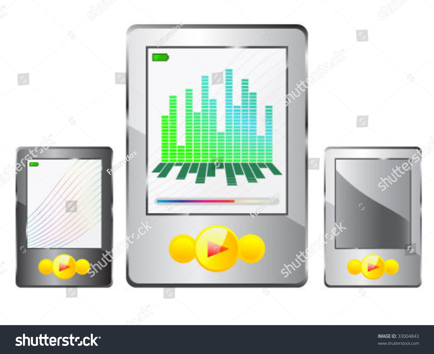 Realistic Mp3 Player Stock Vector (Royalty Free) 33004843 | Shutterstock