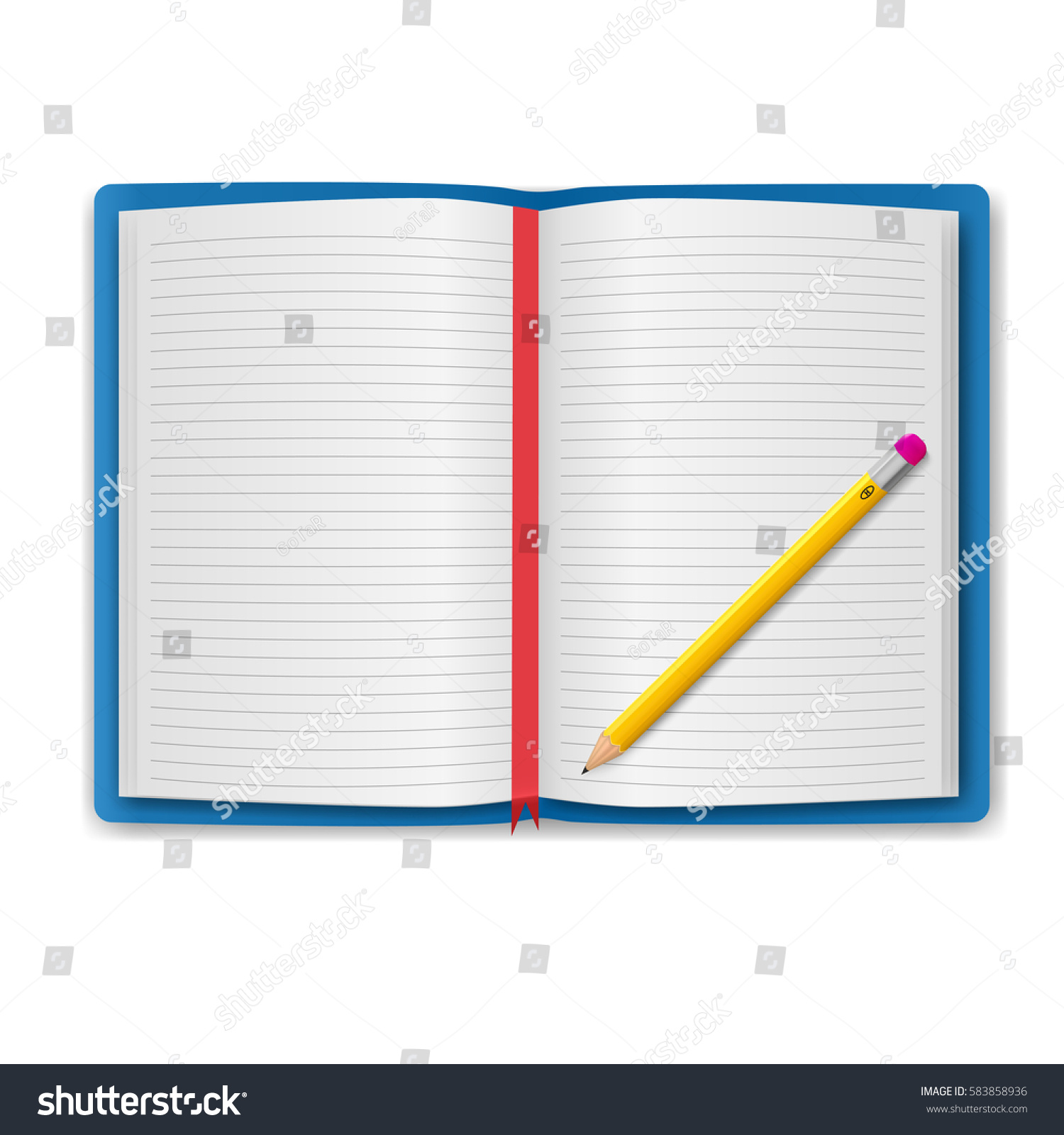 Realistic Notebook Exercise Book Vector Illustration Stock Vector ...