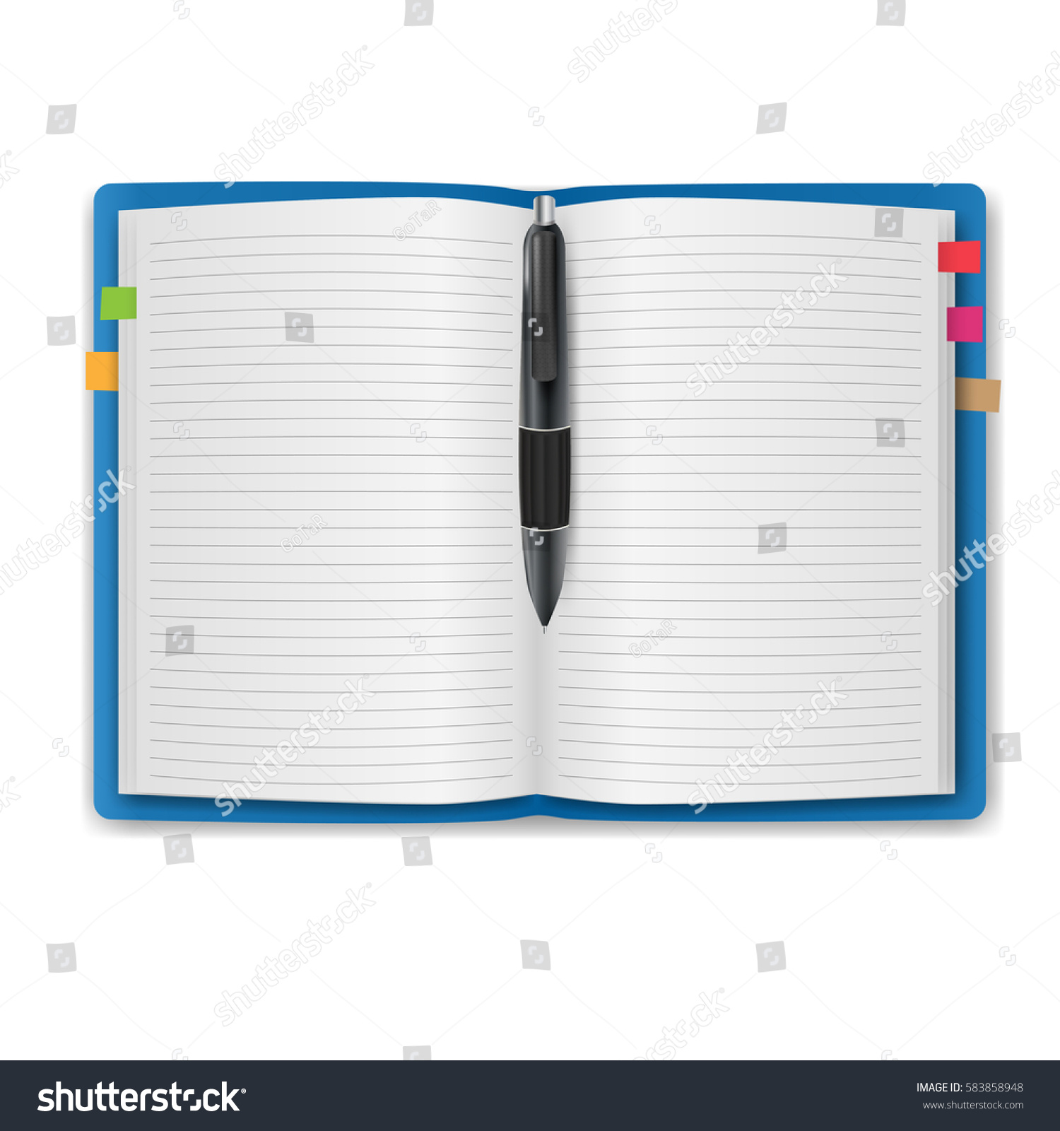 Realistic Notebook Exercise Book Vector Illustration Stock Vector ...