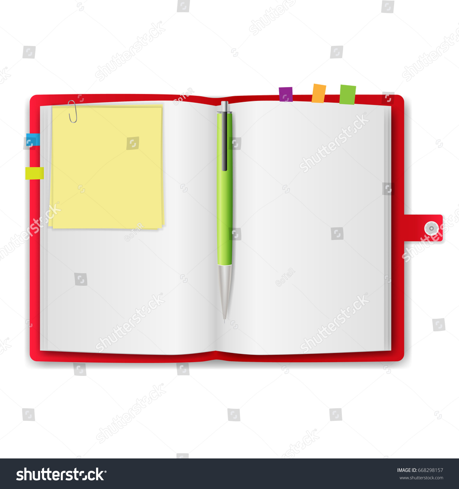 Realistic Notebook Exercise Book Vector Illustration Stock Vector ...