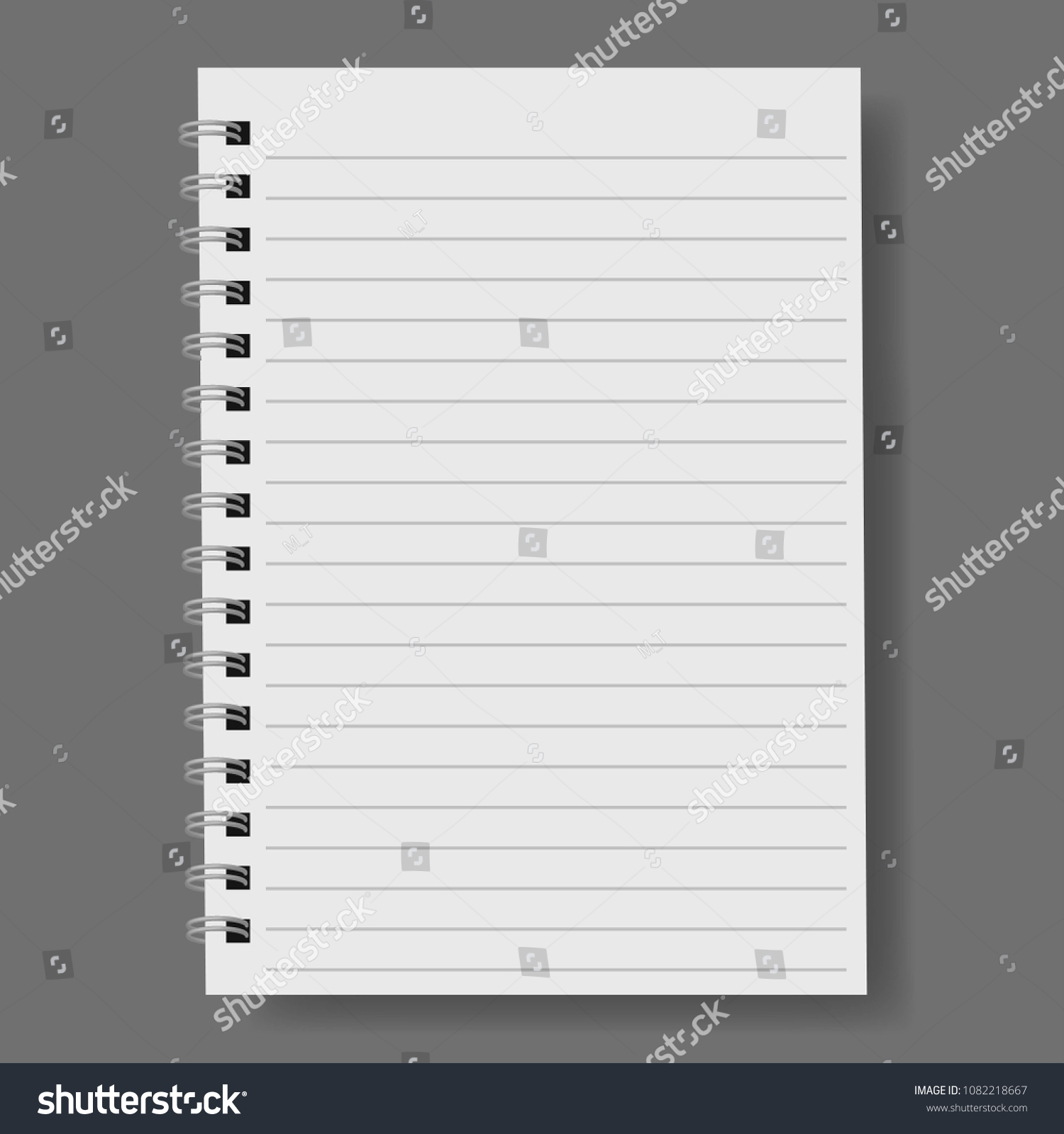 Realistic Notebook Vector Notebook Ruler Notebook Stock Vector (Royalty ...