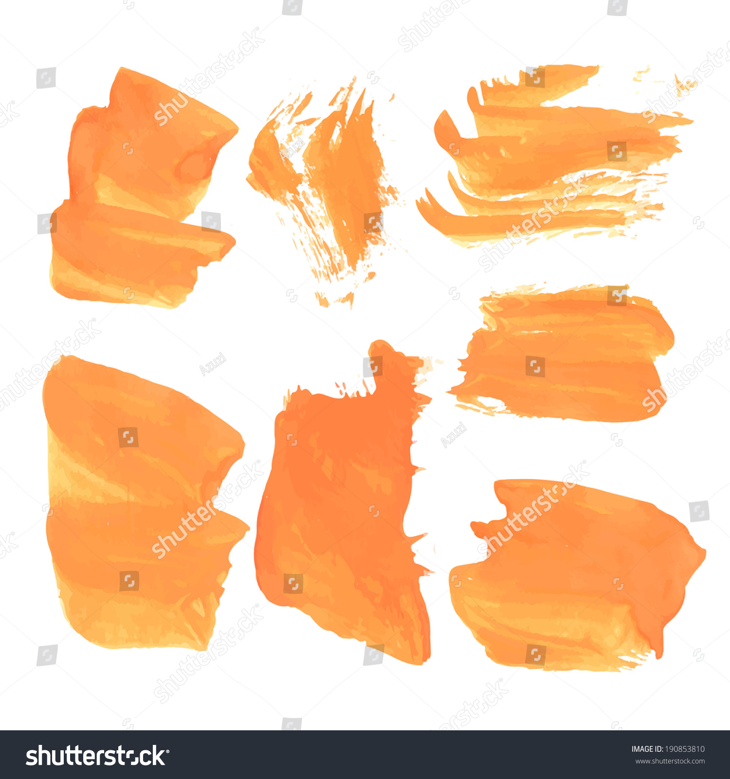 Realistic Orange Wet Smears 1 Stock Vector (Royalty Free) 190853810 ...
