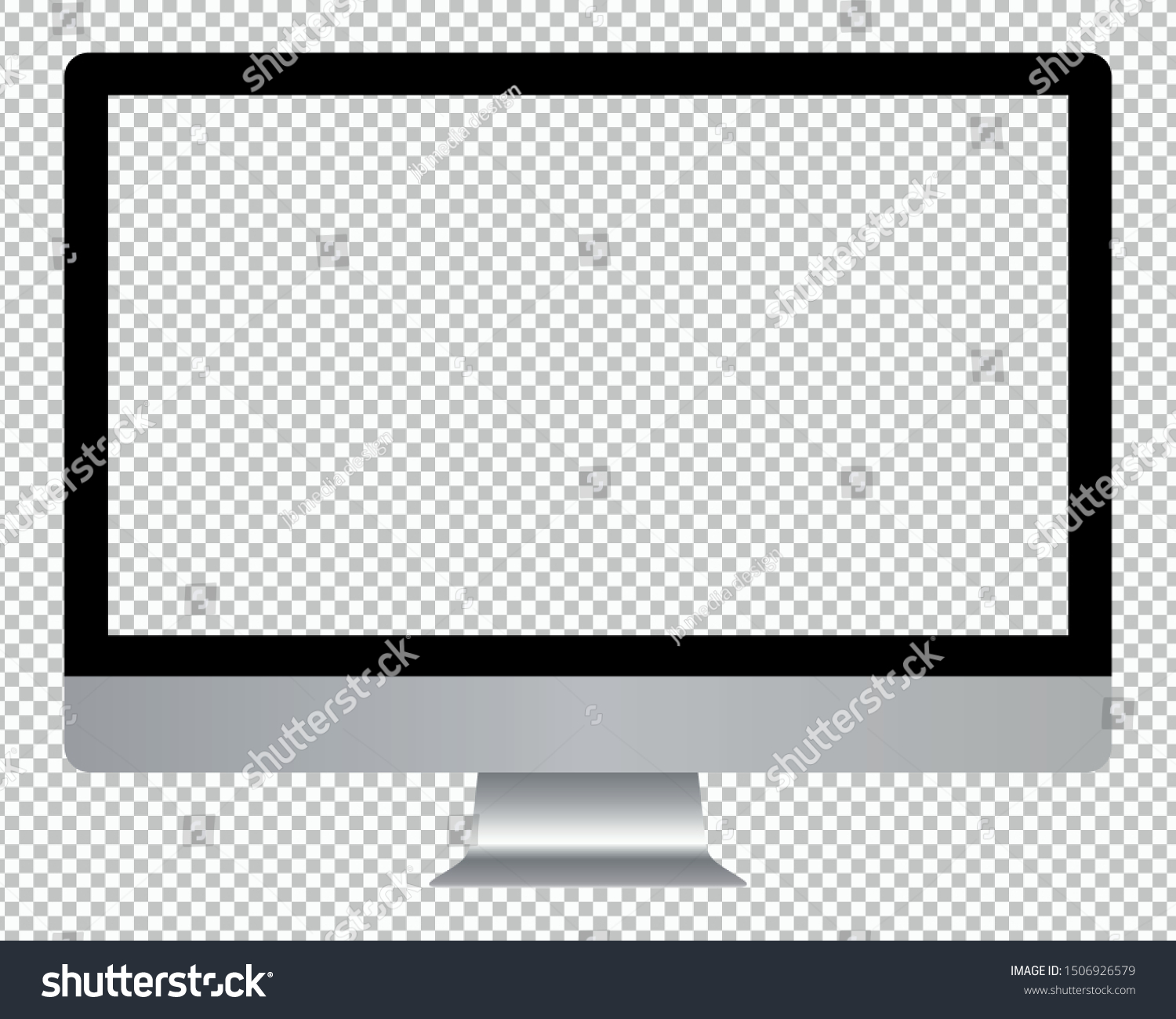 Realistic Pc Transparent Screen Mockup Vector Stock Vector (Royalty ...