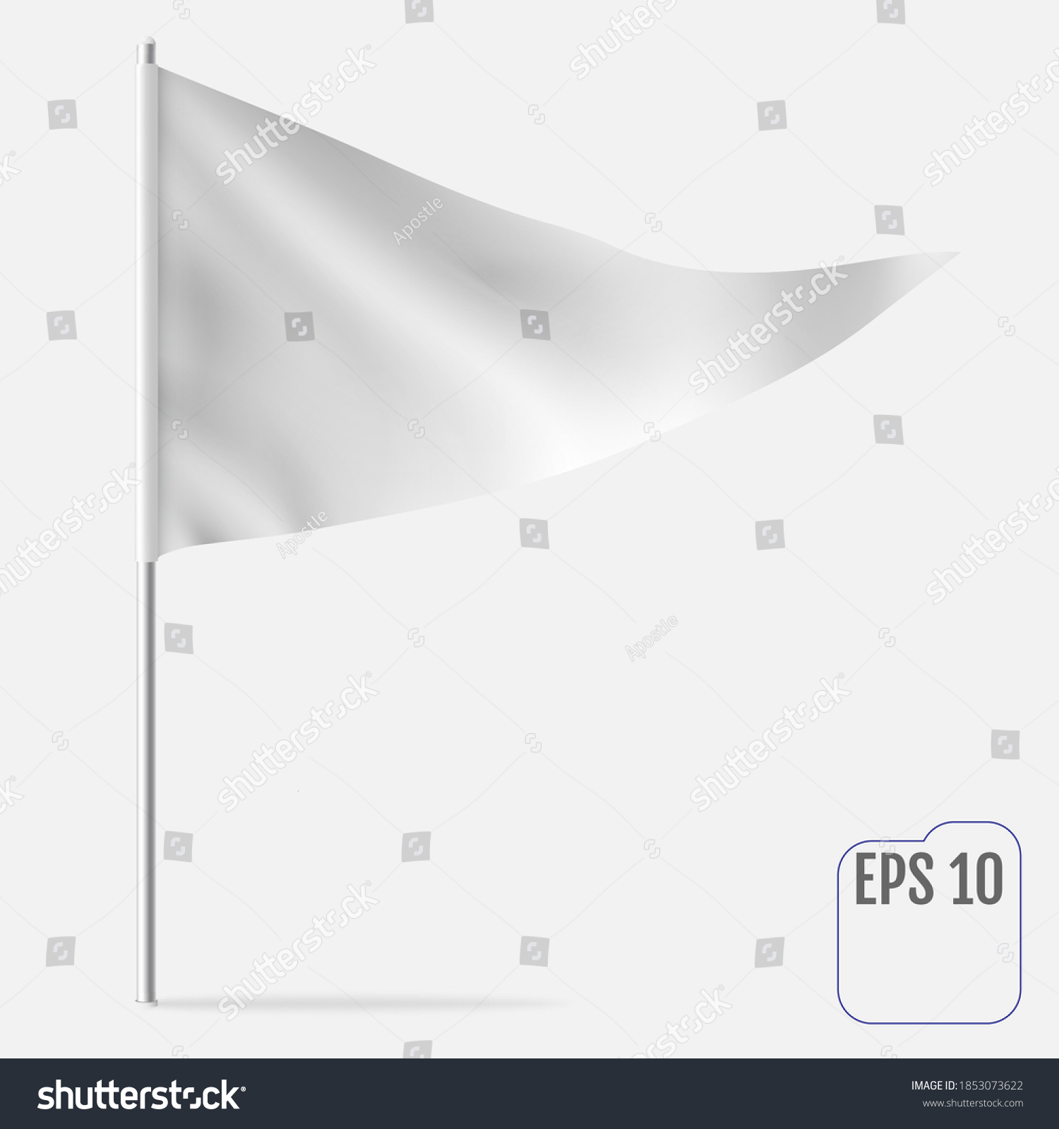 Realistic Pennant Template Vector Triangle Flag Stock Vector (Royalty ...