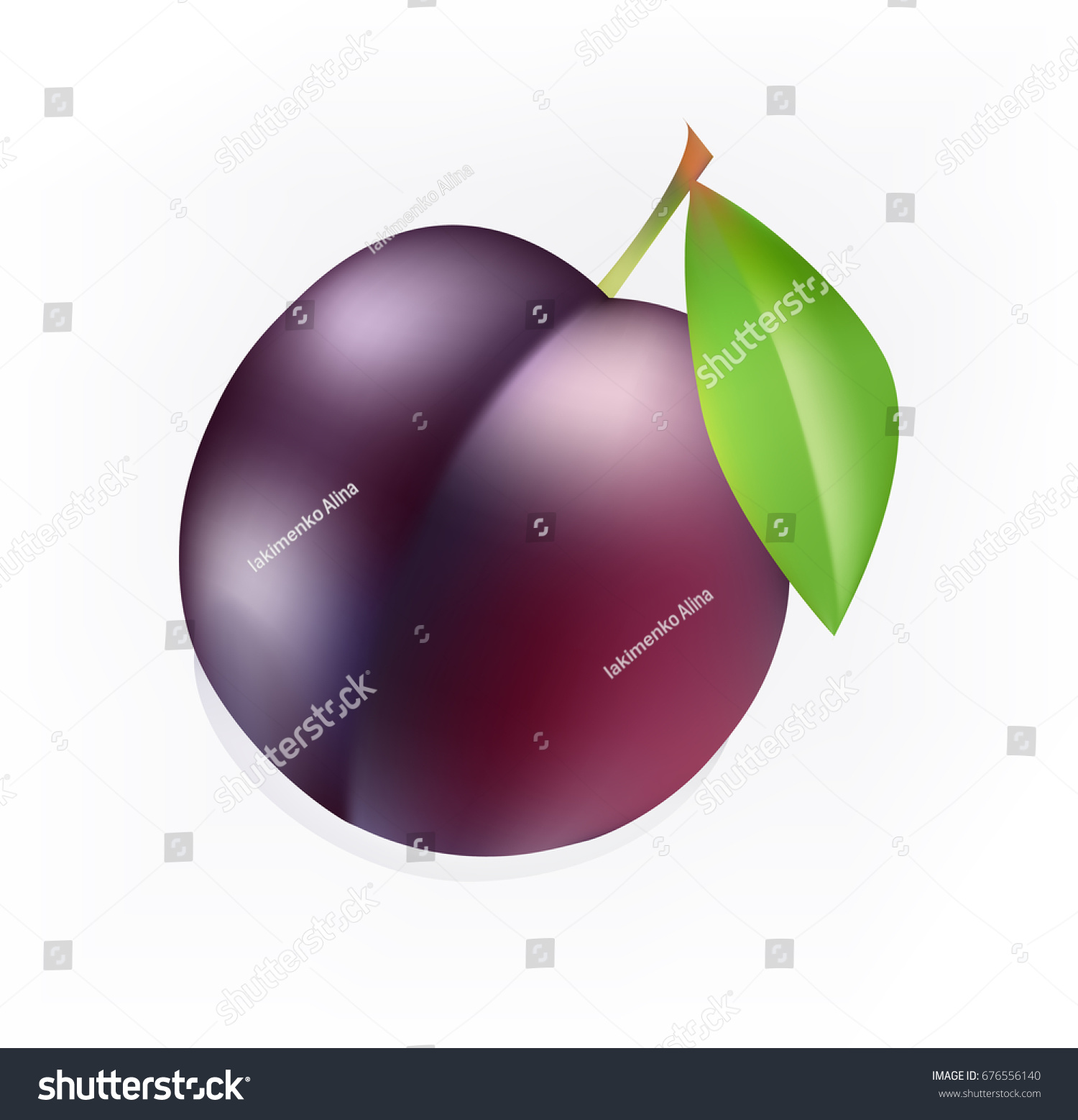 Realistic Plum Vector Illustration Stock Vector (Royalty Free ...