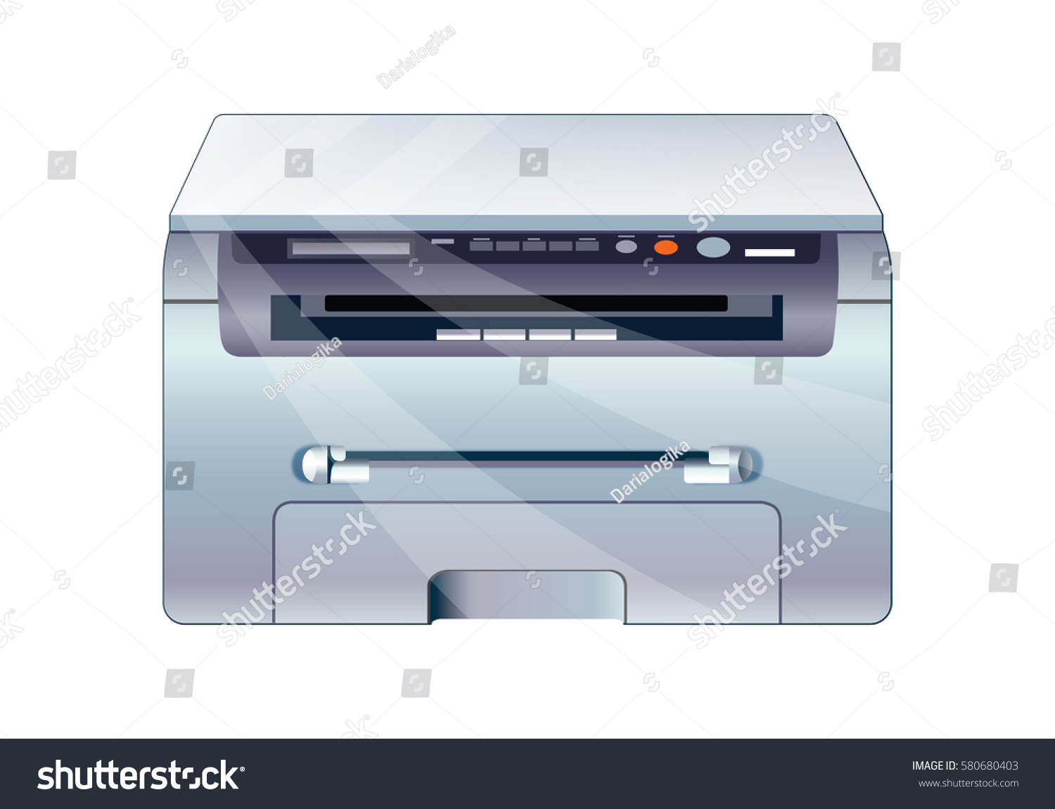 Realistic Printer Scanner Vector Illustration Icon Stock Vector ...