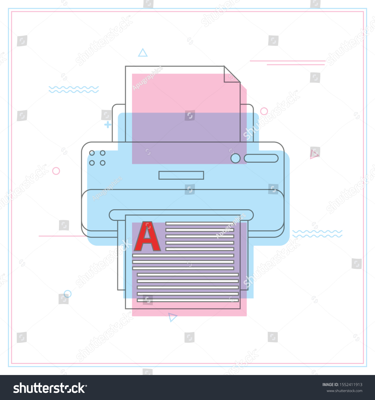 Realistic Printer Vector Isometric Illustration Stock Vector (Royalty ...