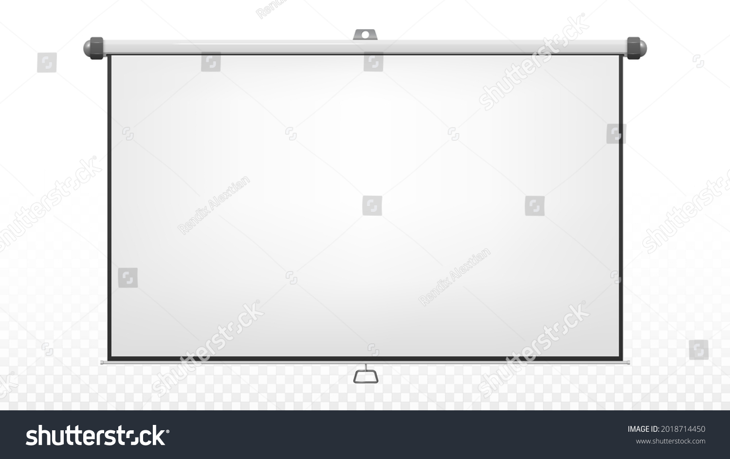 Realistic Projection Screen Isolated Vector Illustration Stock Vector ...