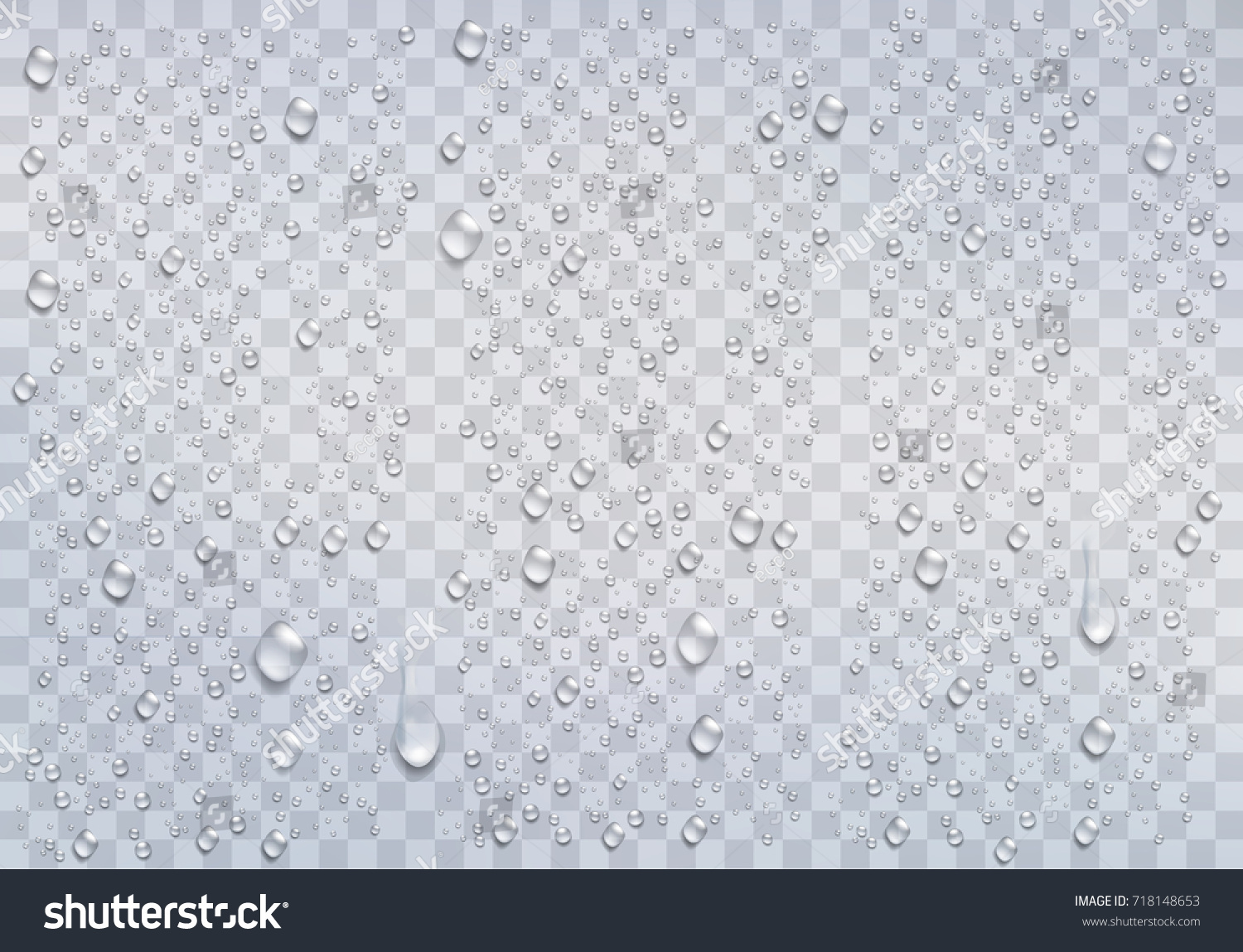 Realistic Rain Drops On Transparent Background Stock Vector (Royalty ...