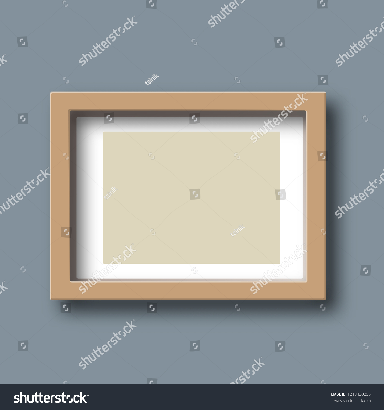 Realistic Rectangular Frame Isolated On Grey Stock Vector (Royalty Free ...