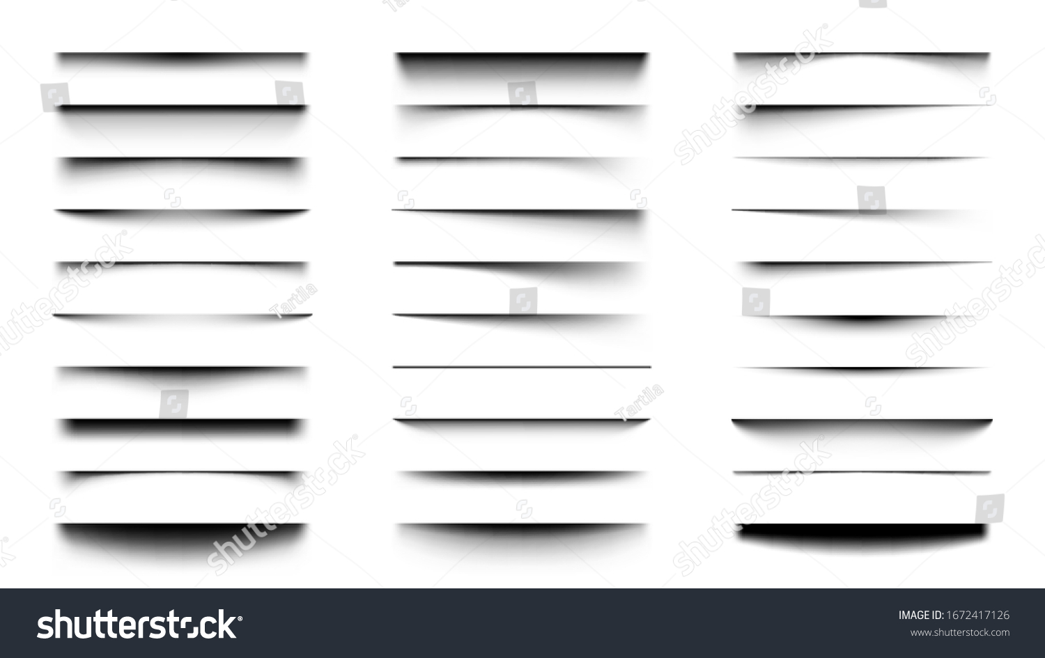 Realistic Shadows Overlay Transparency Shadow Effect Stock Vector (Royalty Free) 1672417126