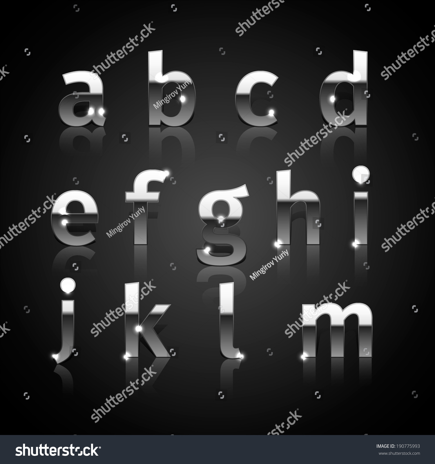 Realistic Silver Characters Collection Stock Vector (Royalty Free ...