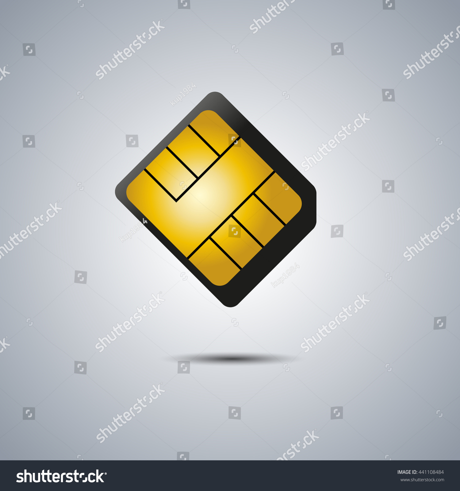 Realistic Sim Card Shadow Vector Illustration Stock Vector (Royalty ...
