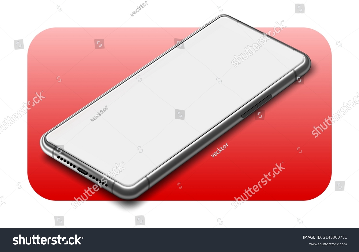Realistic Smartphone Digital Device Mockup Template Stock Vector ...