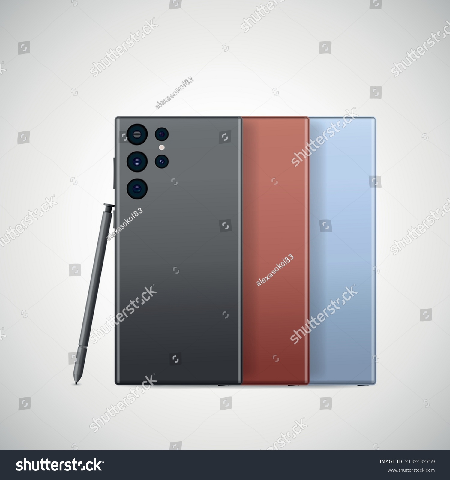 Realistic Smartphone Back Illustration Vector Stock Vector (Royalty ...