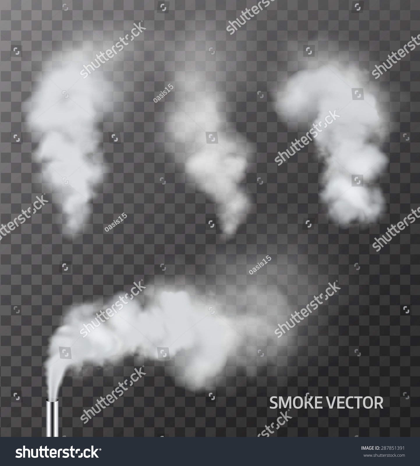 Realistic Smoke Steam On Transparent Background Stock Vector (Royalty ...