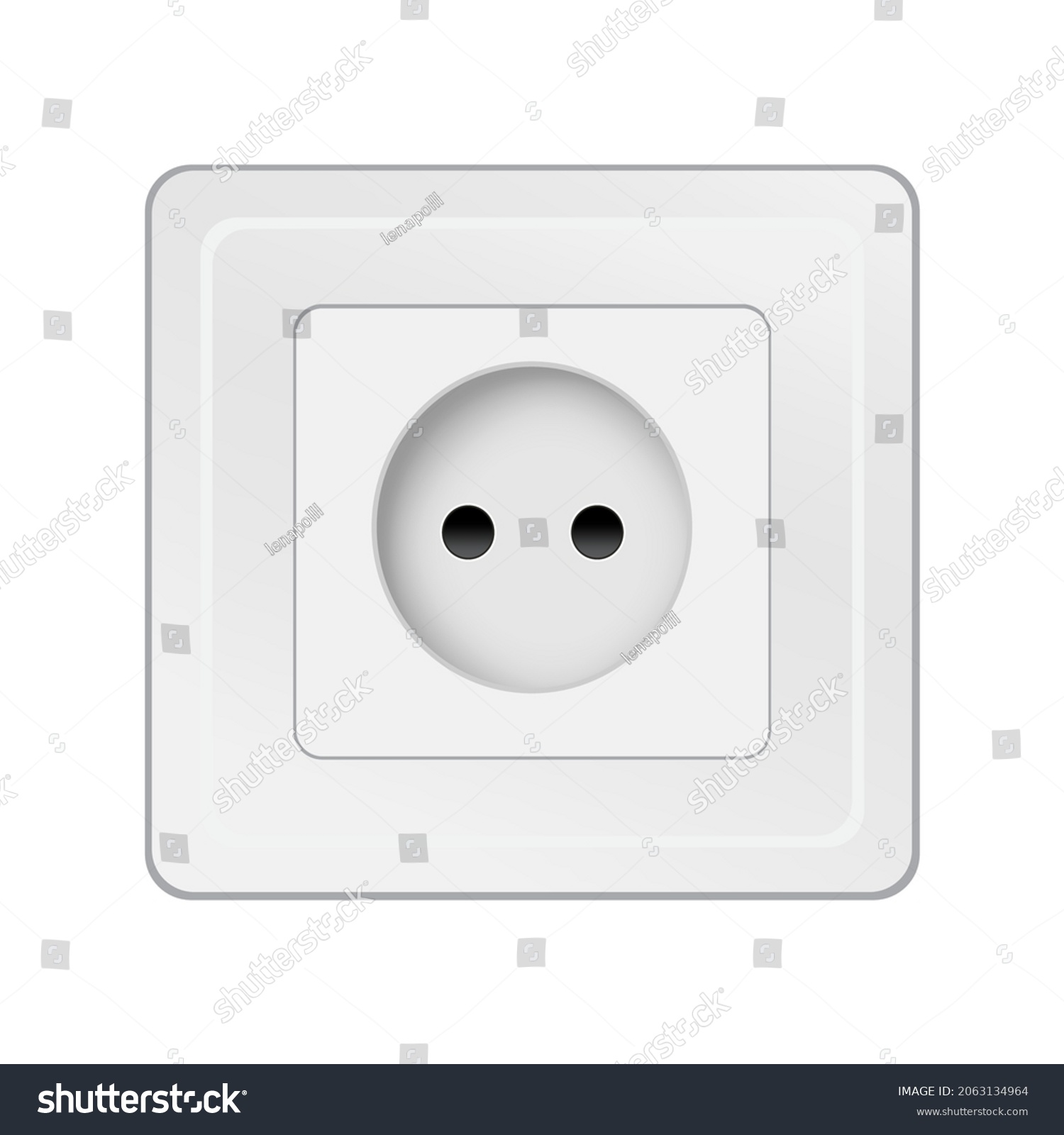 Realistic Socket Sign Electrical Symbol Technology Stock Vector ...