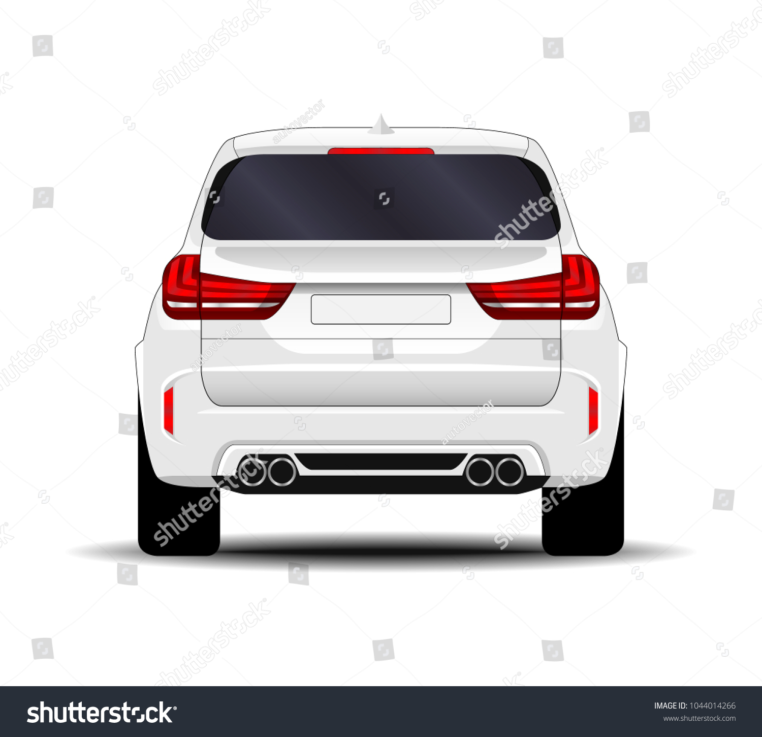 Realistic Suv Car Back View Stock Vector (Royalty Free) 1044014266