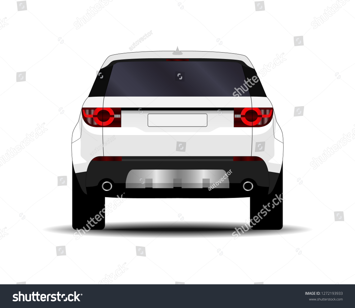 Realistic Suv Car Back View Stock Vector (Royalty Free) 1272193933