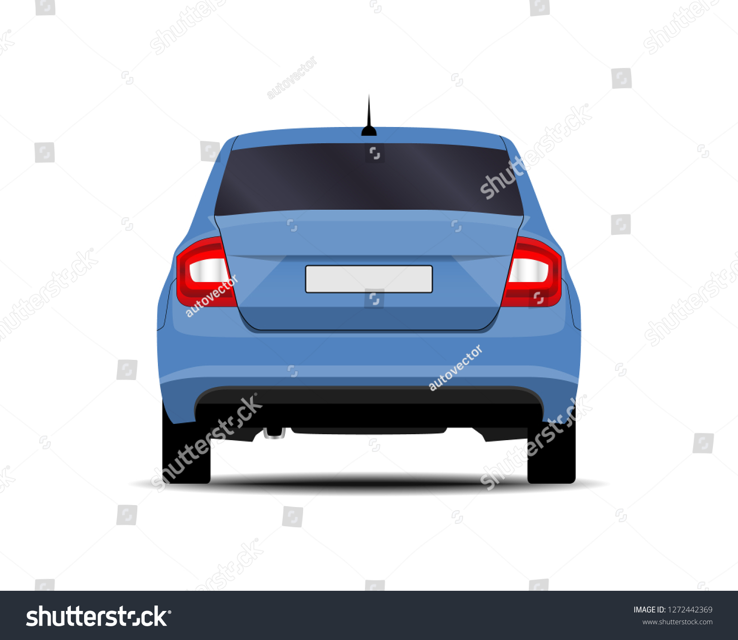 Realistic Suv Car Back View Stock Vector (Royalty Free) 1272442369 ...