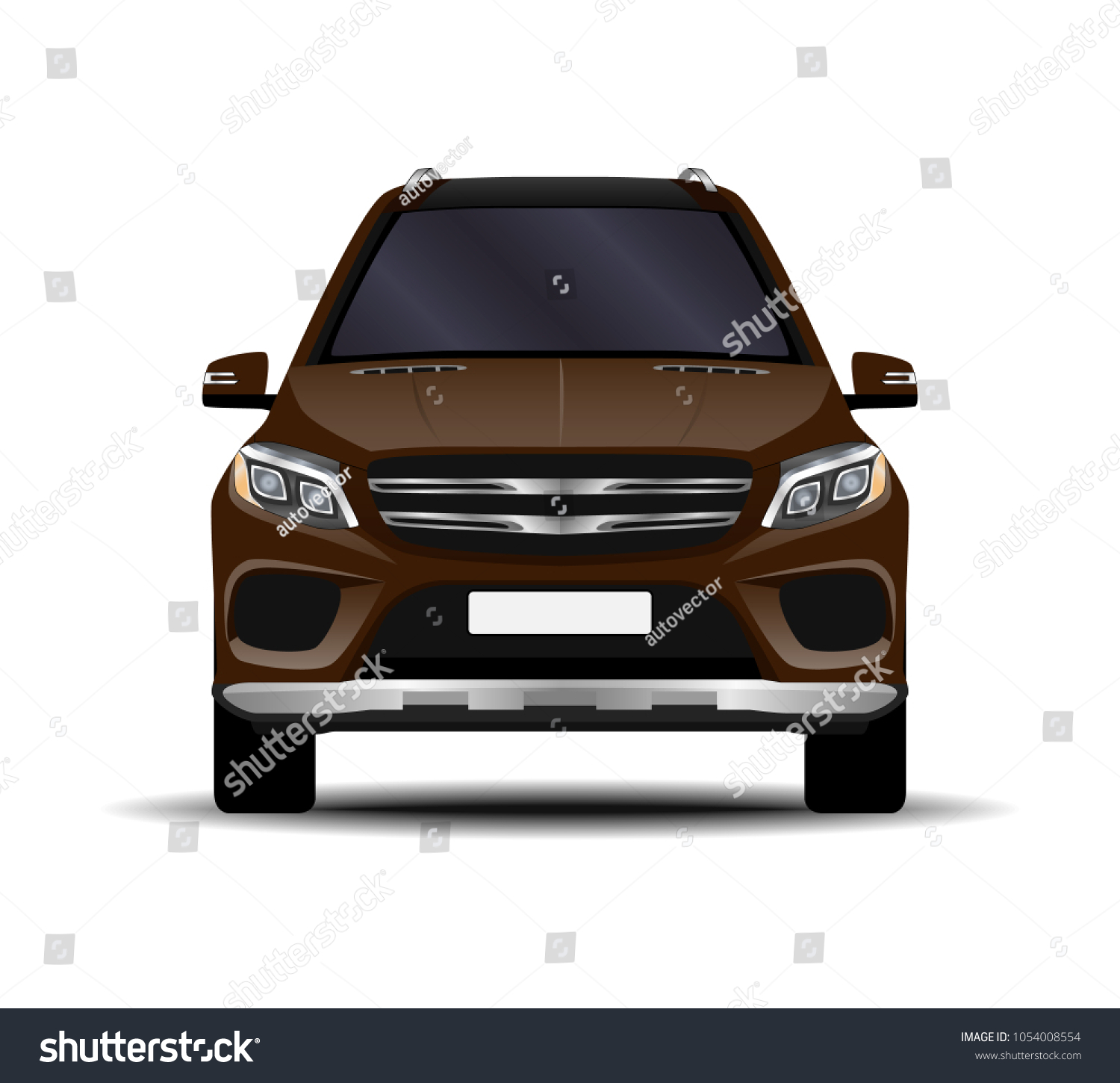 Realistic Suv Car Front View Stock Vector (Royalty Free) 1054008554 ...