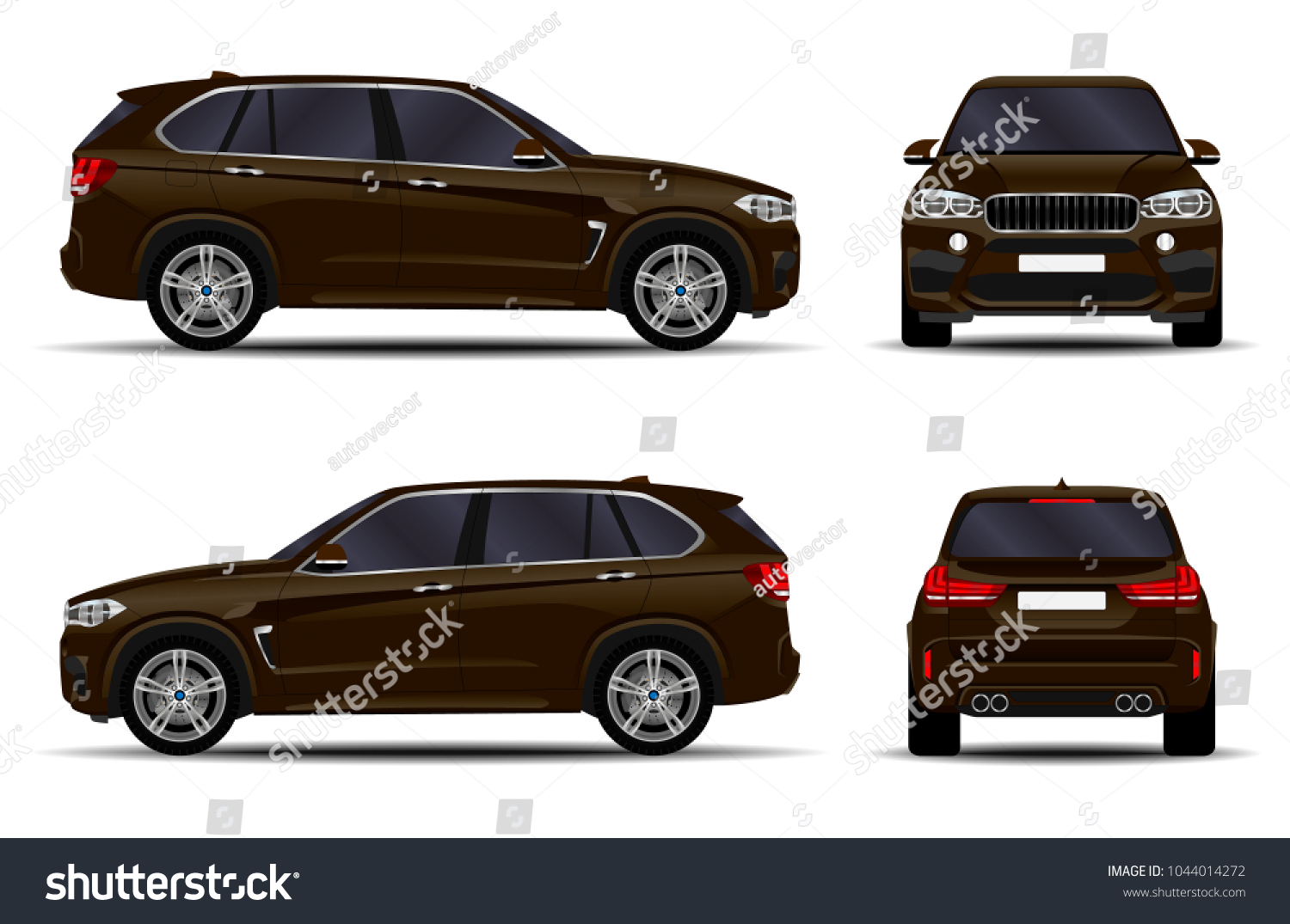 Realistic Suv Car Front View Side: เวกเตอร์สต็อก (ปลอดค่าลิขสิทธิ์ ...