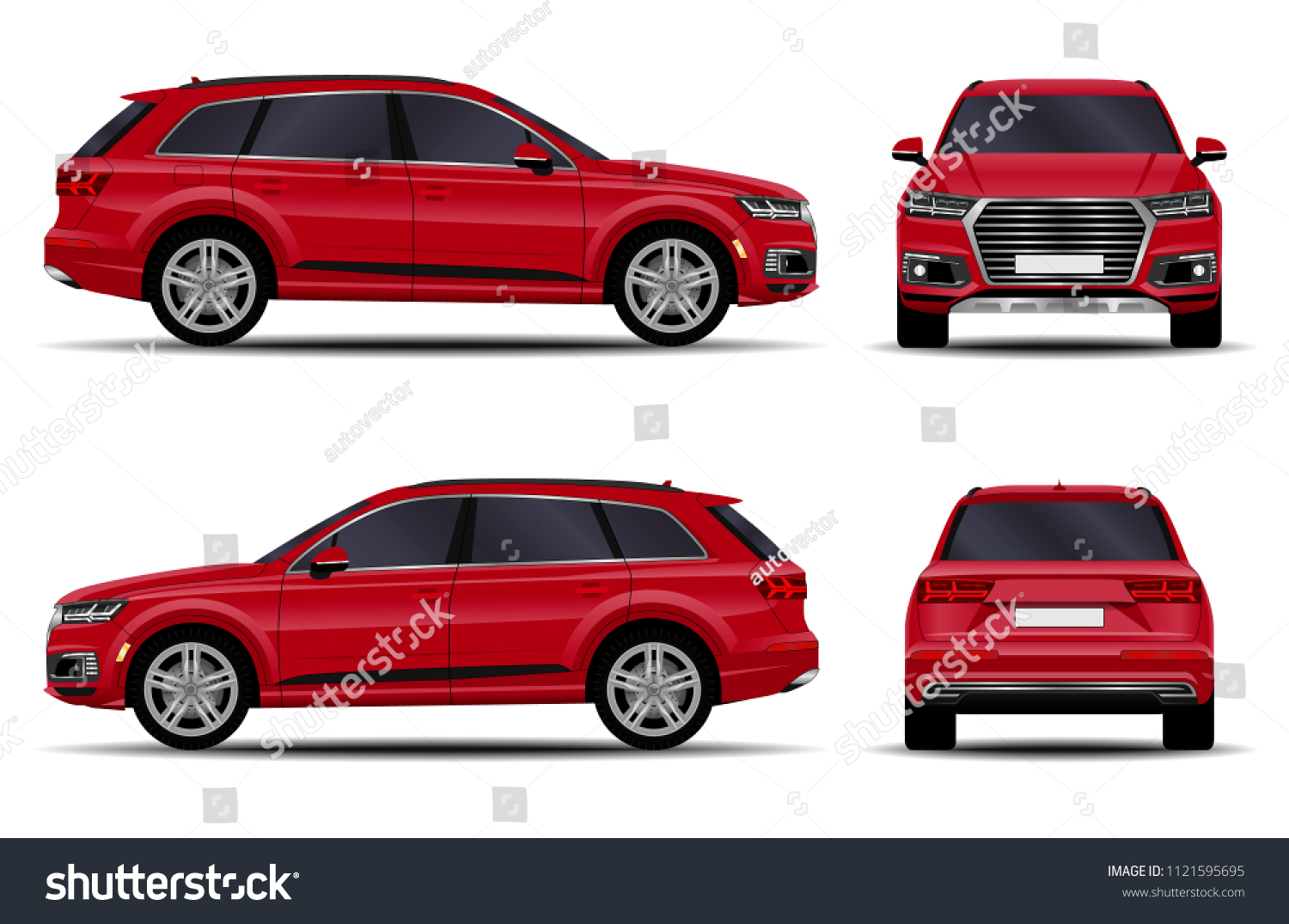 Realistic Suv Car Front View Side Stock Vector (Royalty Free) 1121595695 | Shutterstock