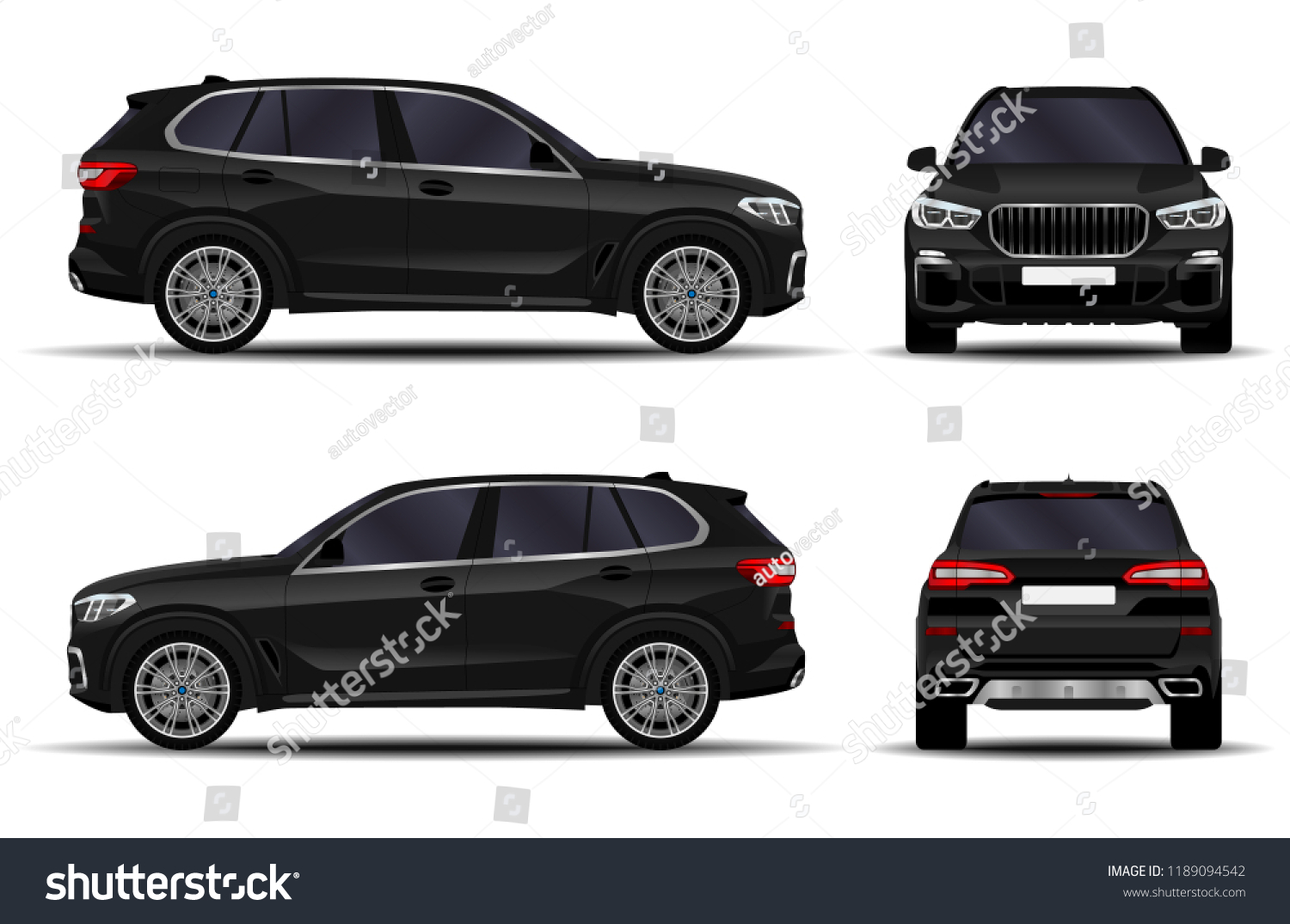 Realistic Suv Car Front View Side: เวกเตอร์สต็อก (ปลอดค่าลิขสิทธิ์) 1189094542 | Shutterstock