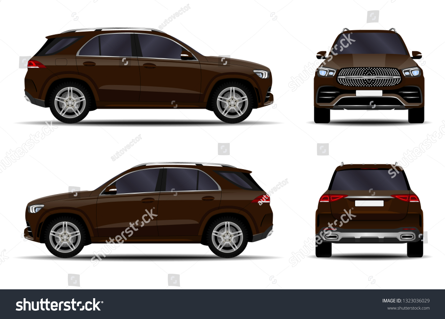 Realistic Suv Car Front View Side Stock Vector (Royalty Free) 1323036029 | Shutterstock