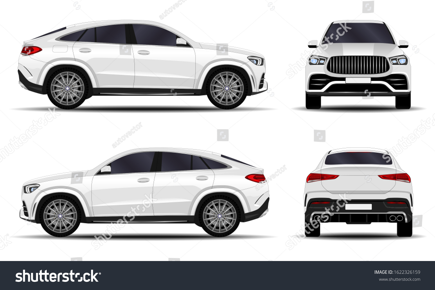 Realistic Suv Car Front View Side Stock Vector (Royalty Free) 1622326159