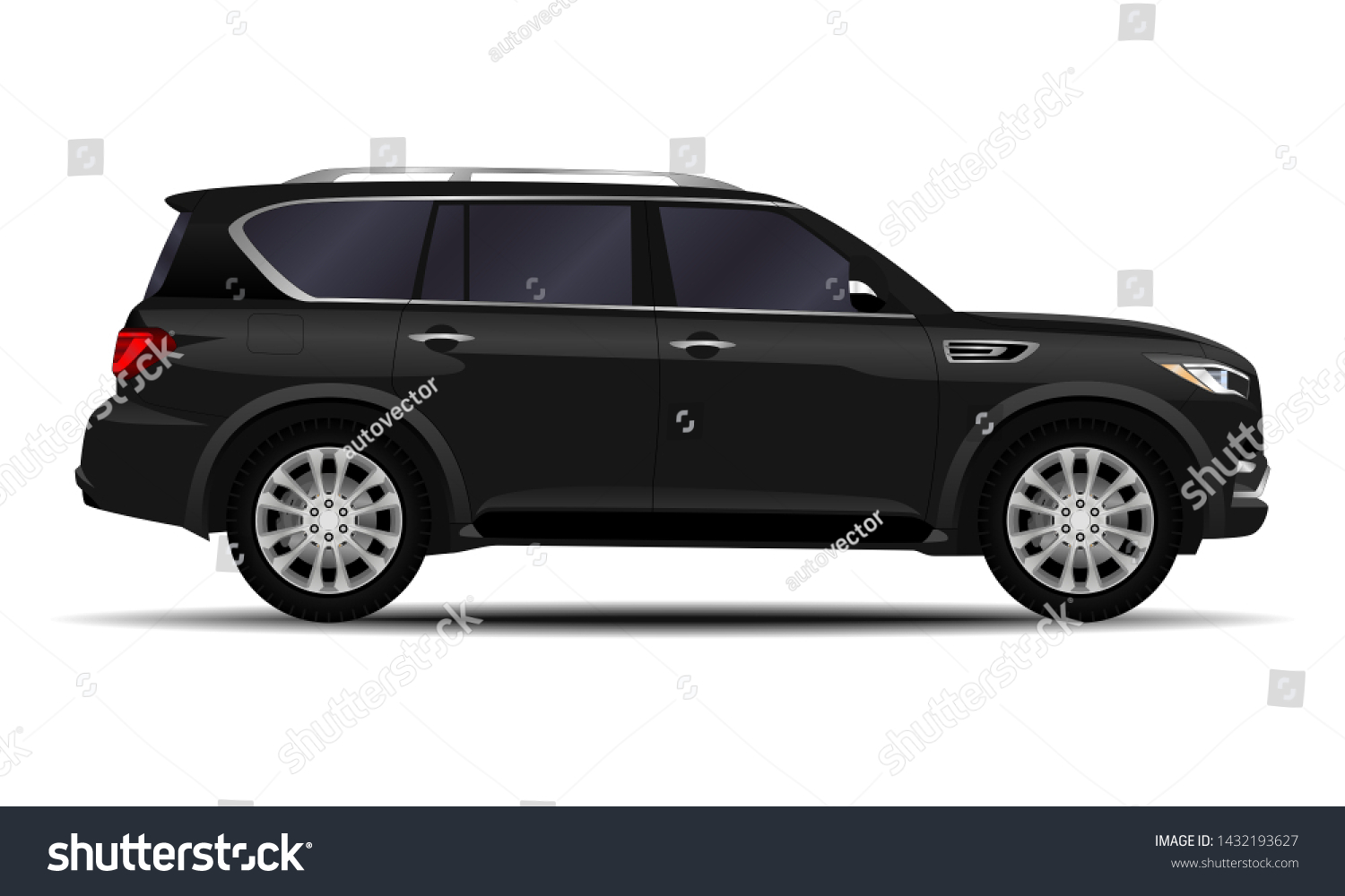 Realistic Suv Car Side View: เวกเตอร์สต็อก (ปลอดค่าลิขสิทธิ์ ...
