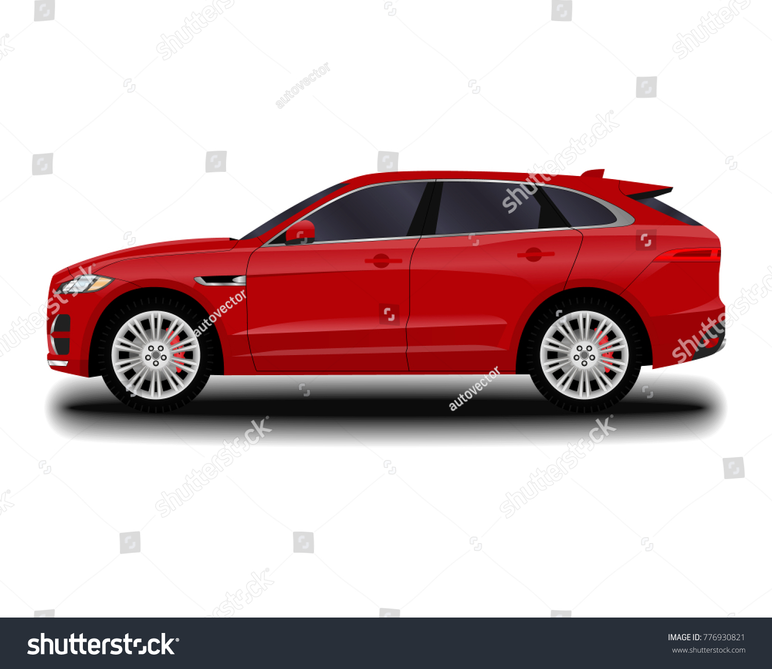 Realistic Suv Car Side View Stock Vector (Royalty Free) 776930821 ...