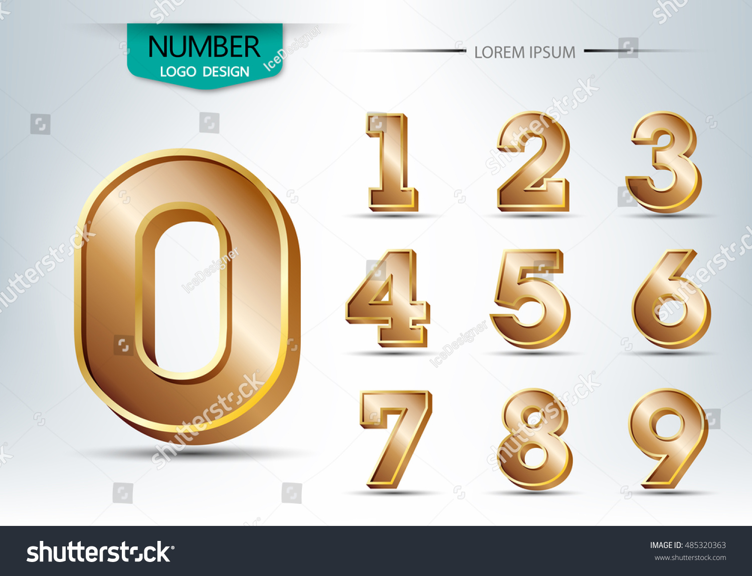 Realistic Three Dimensional Number Set Vector Stock Vector (Royalty ...